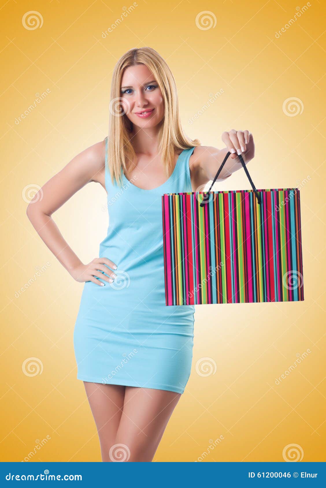The Tall Girl after Good Shopping on White Stock Photo - Image of ...