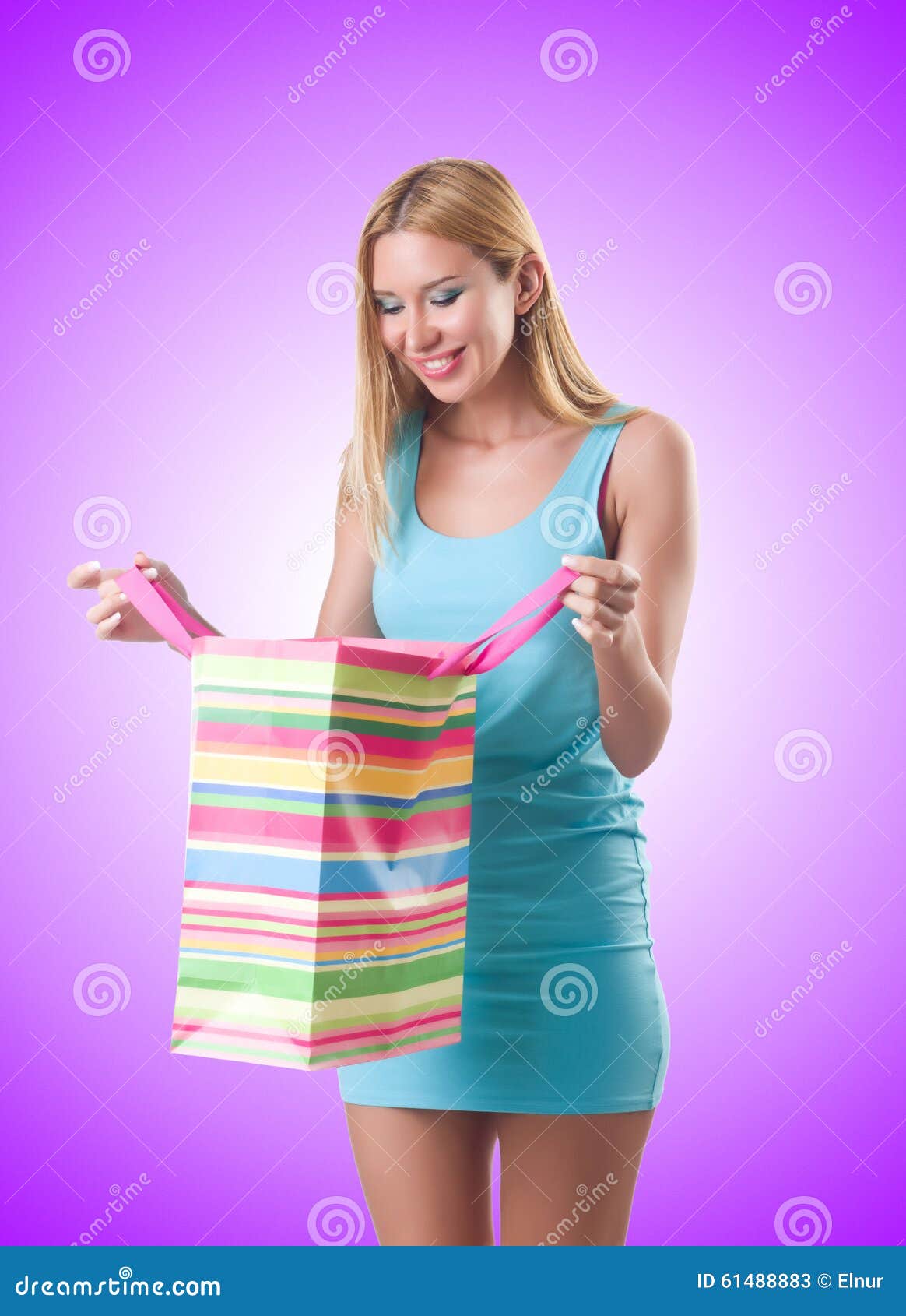 The Tall Girl after Good Shopping on White Stock Image - Image of face ...