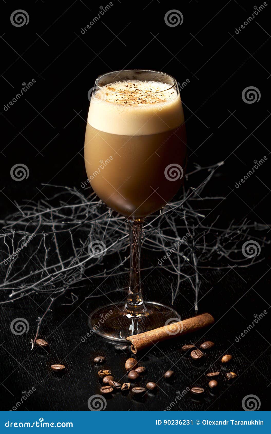 Tall Glass with Alcohol Coffee Cocktail Stock Image - Image of gift ...