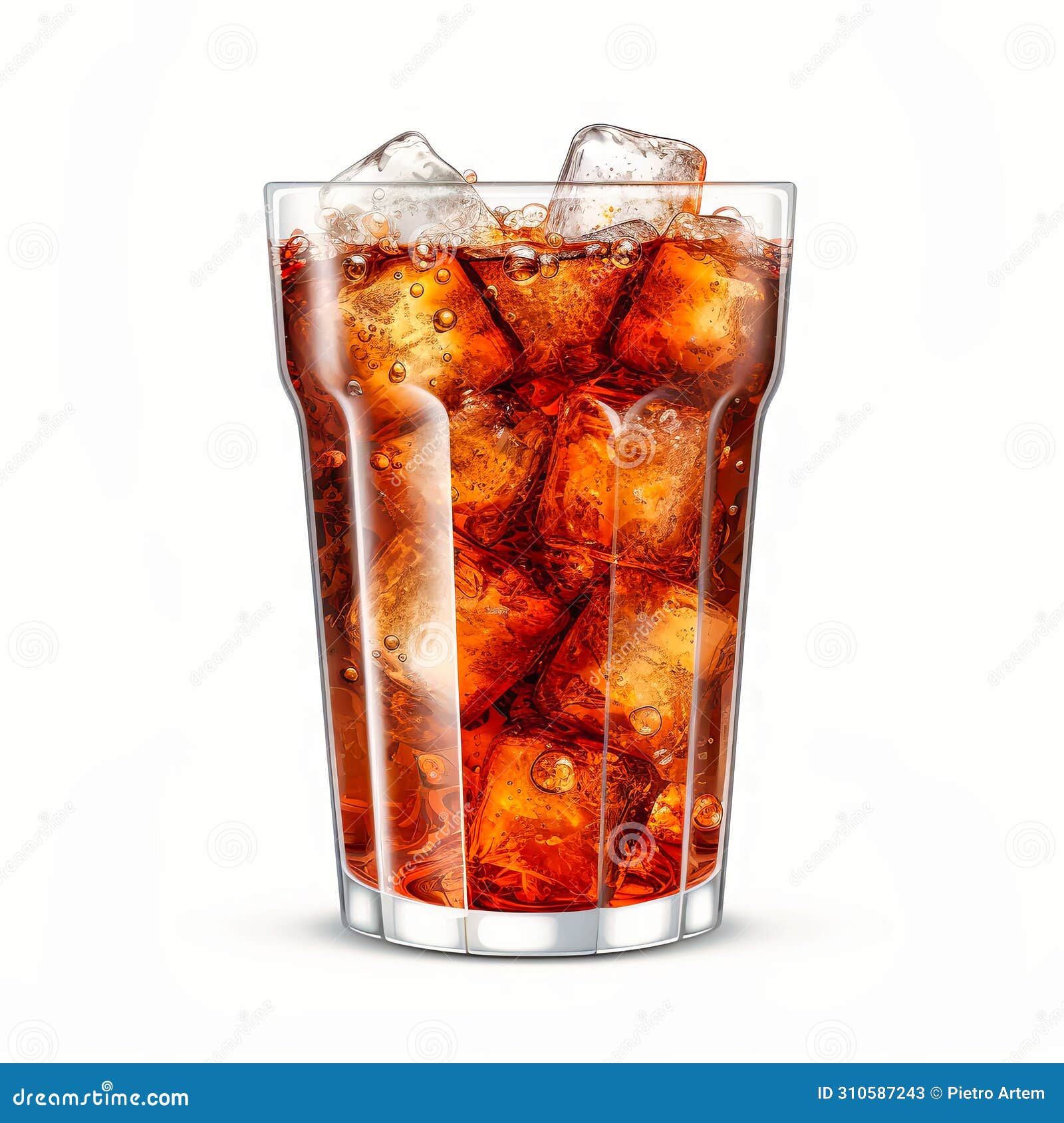 Tall Glass Filled with Ice and Cola Stock Image - Image of tall ...