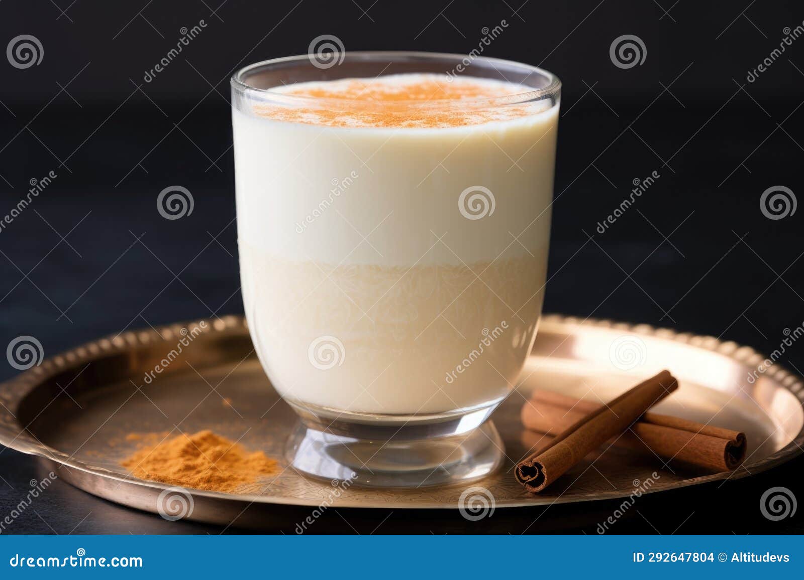 Tall Glass of Rice Pudding Drink on a Glossy Countertop Stock Photo ...