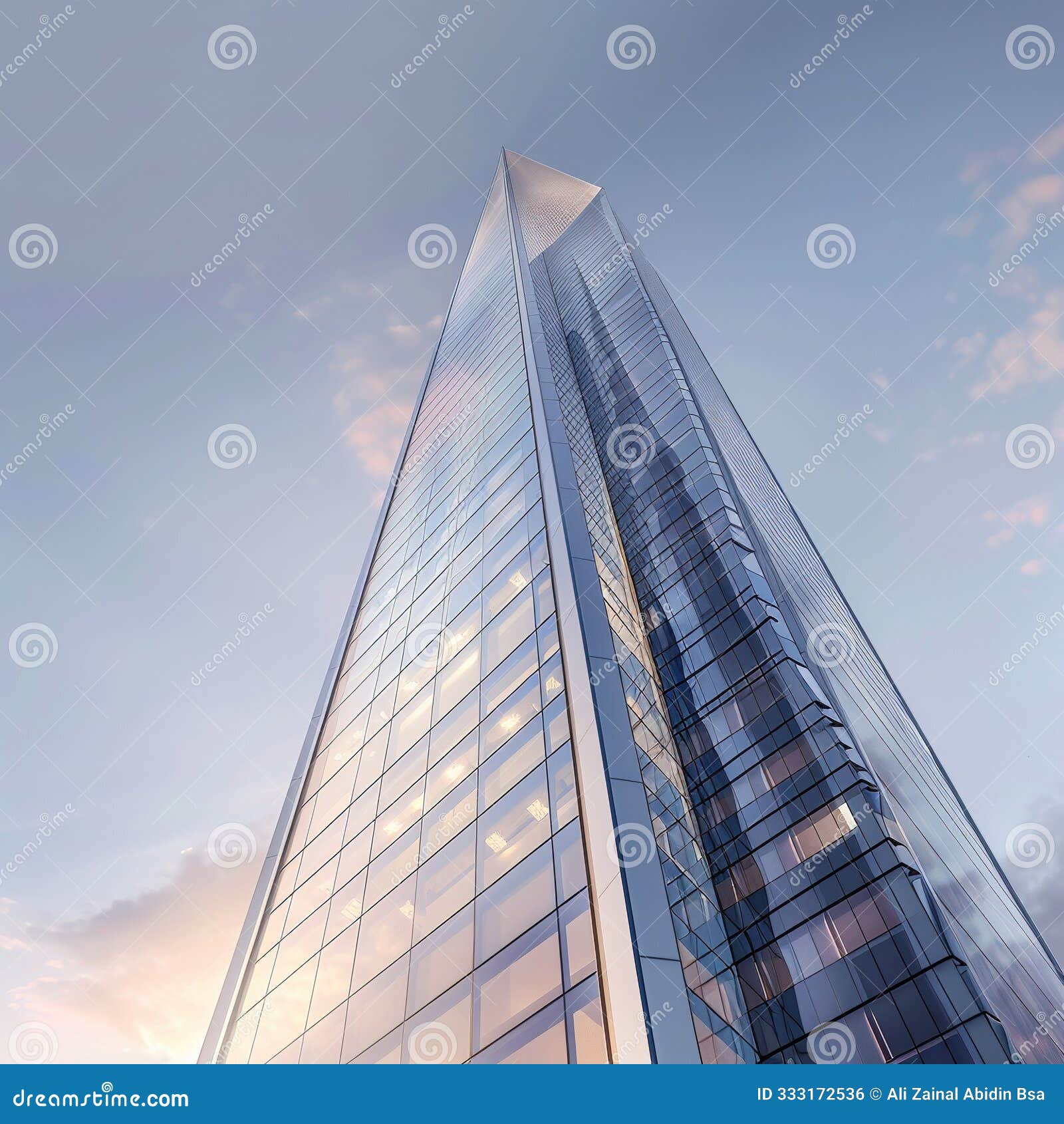 A Tall Glass Skyscraper Reaching For The Sky Stock Photo ...