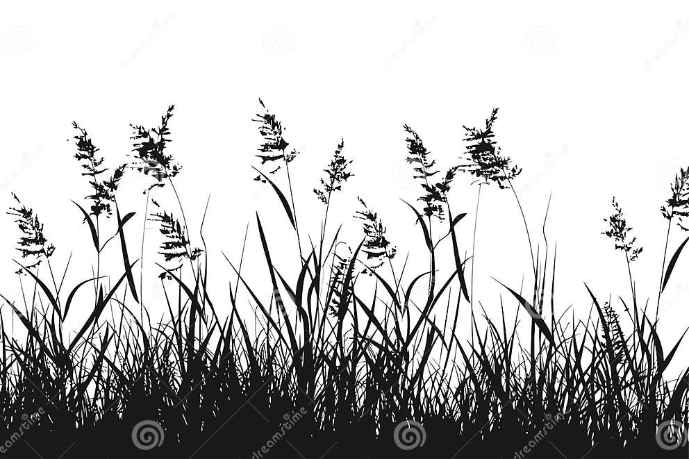 Tall Grass and Weeds Silhouette. Vector Icon Design Stock Illustration ...