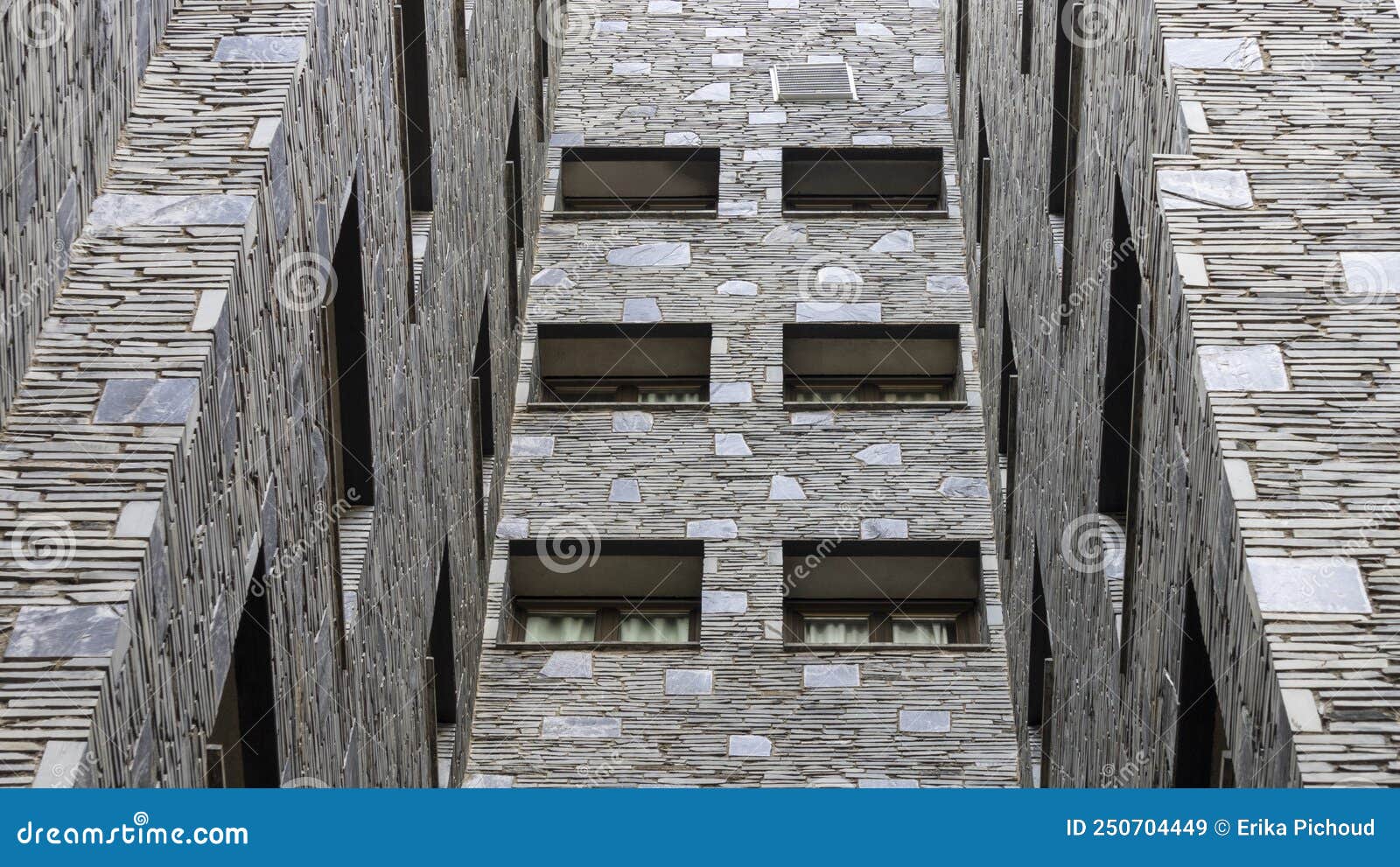 Tall Gray Stone Brick Building, Set of Geometric Shapes Stock Image ...