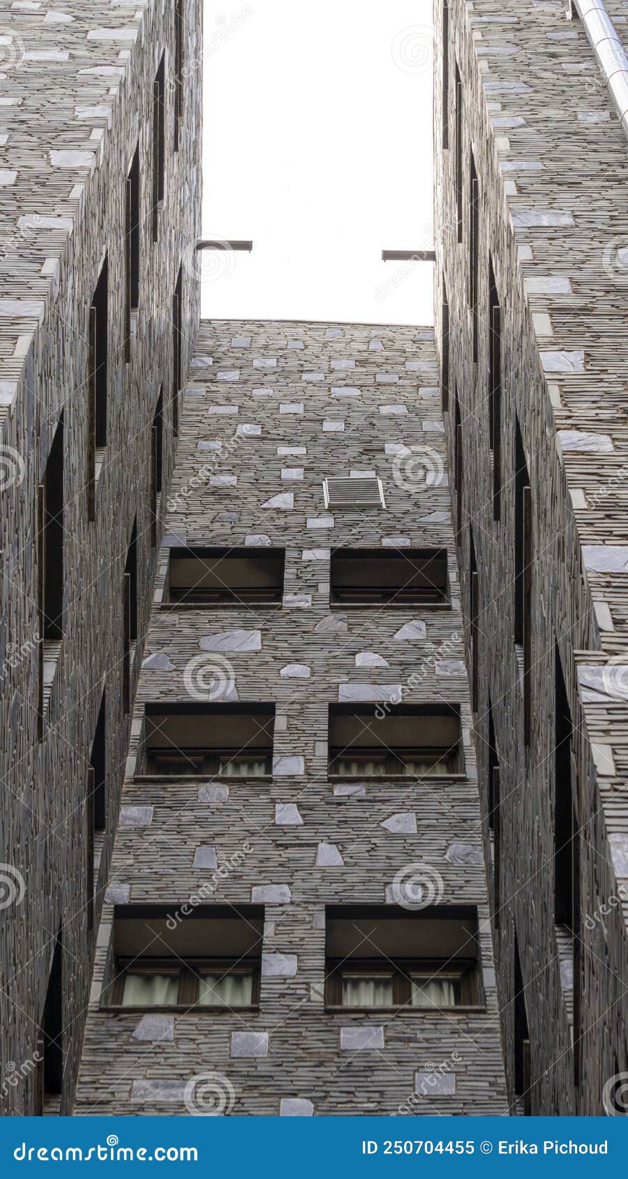 Tall Gray Stone Brick Building, Set of Geometric Shapes Stock Image ...