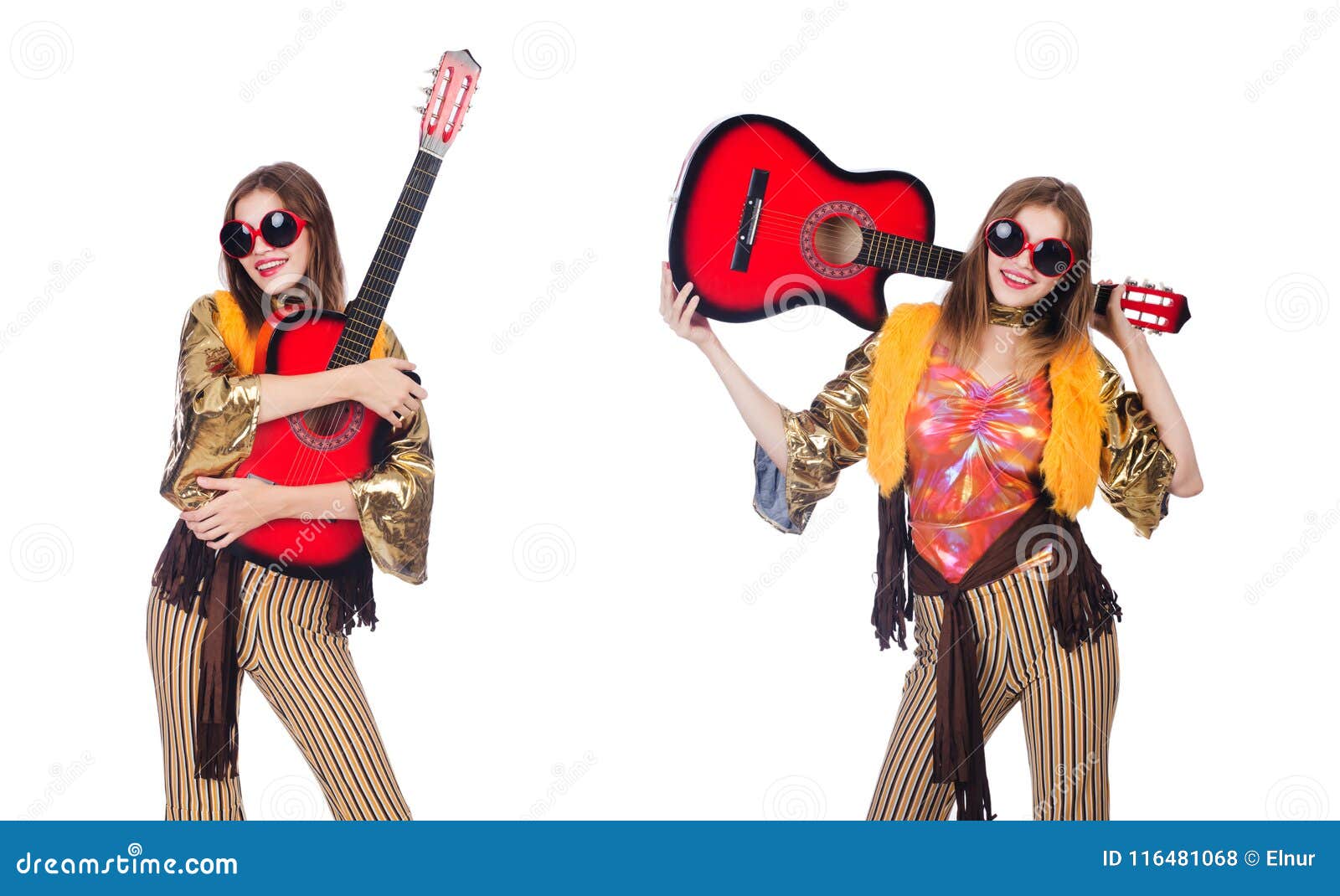 The Tall Guitar Player Isolated on White Stock Photo - Image of concert ...