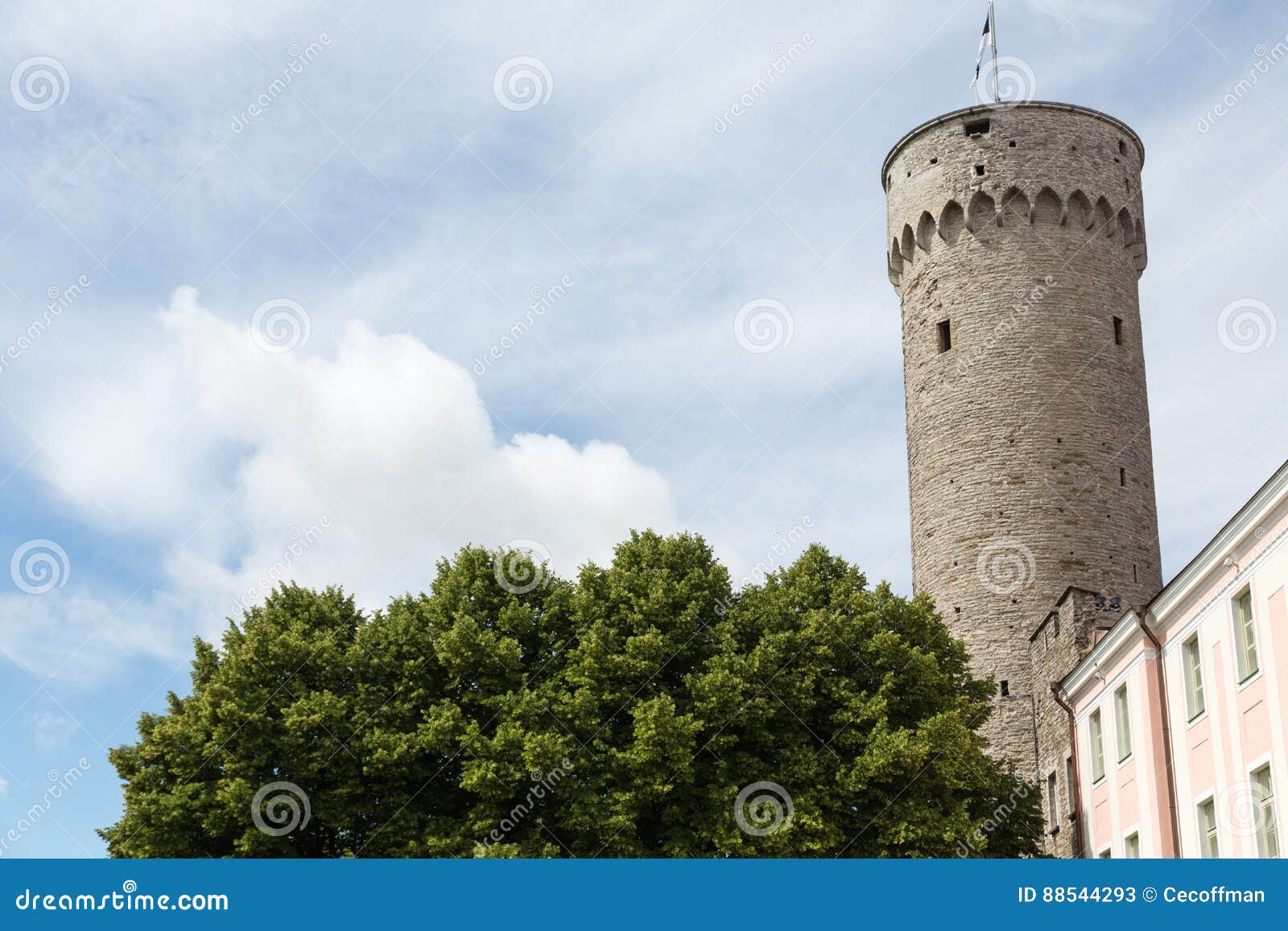 Tall Hermann Tower in Tallinn Stock Image - Image of architecture ...