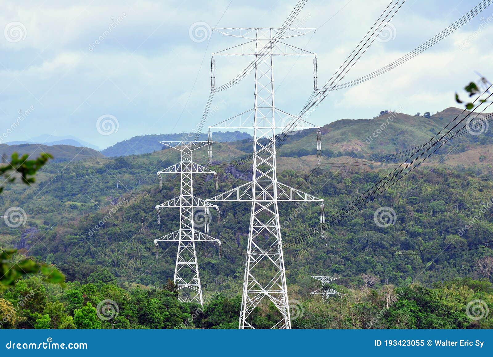 Tall High Electric Tower and Power Lines Stock Image - Image of wire ...