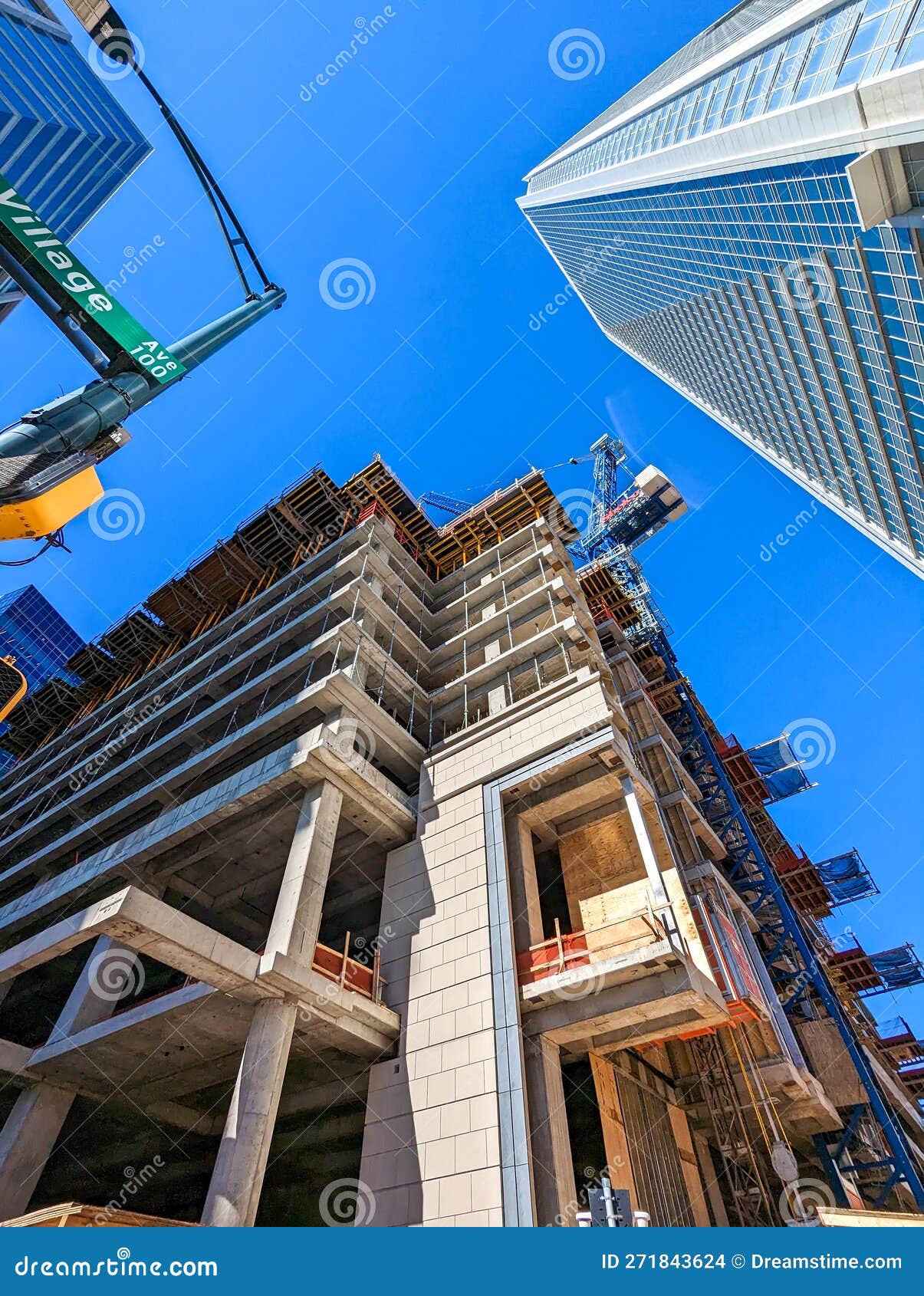 Tall Highrise Building Under Construction in a Big City Editorial Stock ...