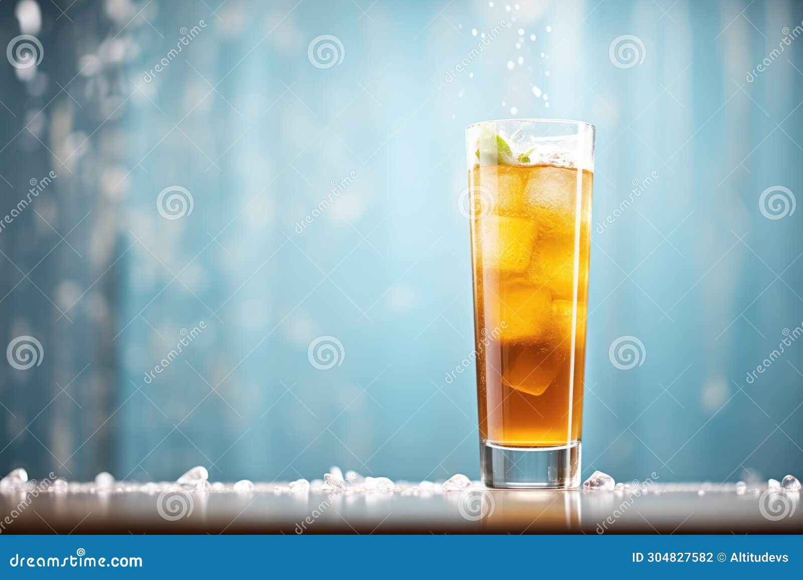Tall Iced Tea with Bubbles and Frosted Glass Stock Photo - Image of ...
