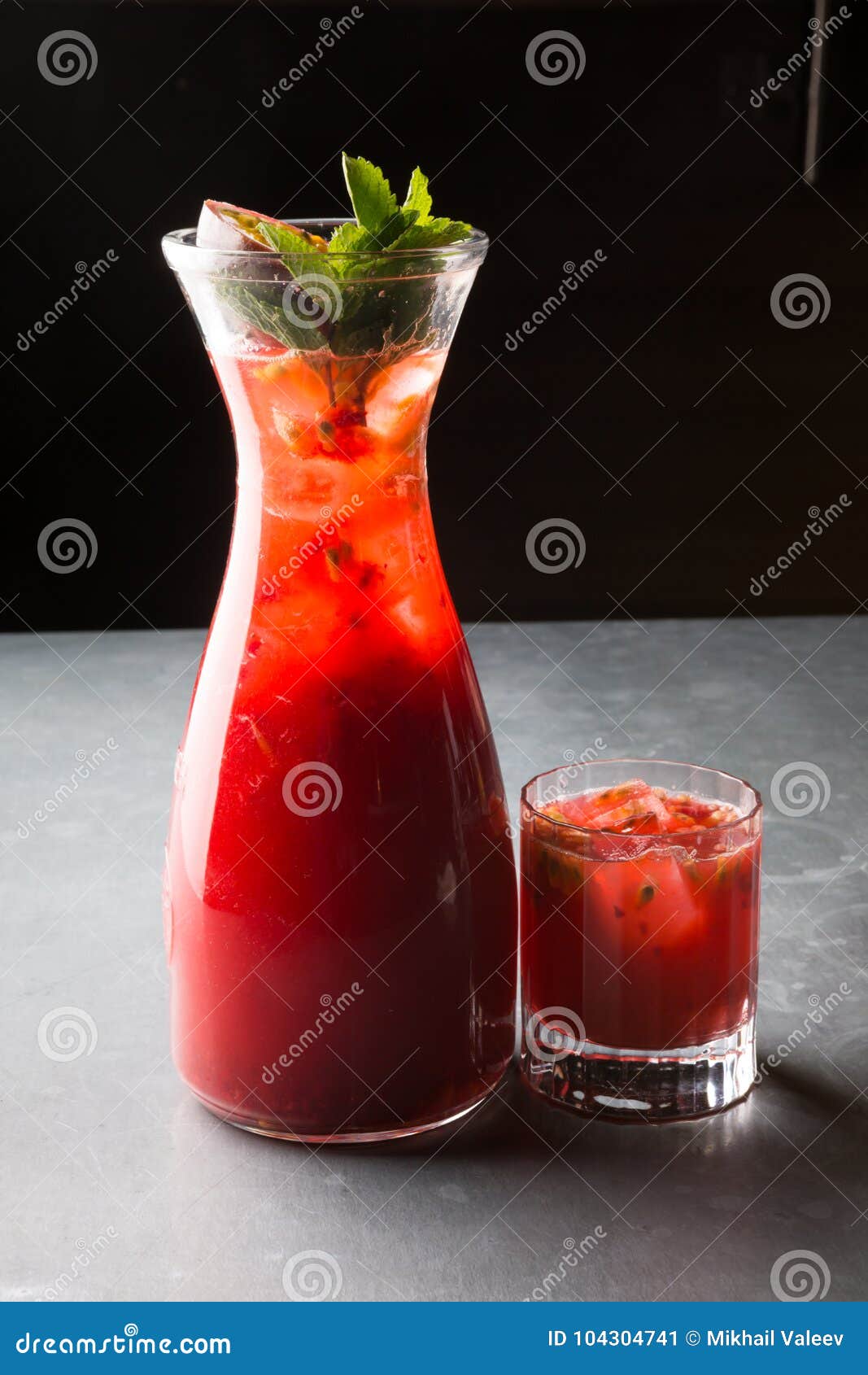 Tall jar of red lemonade stock image. Image of natural - 104304741