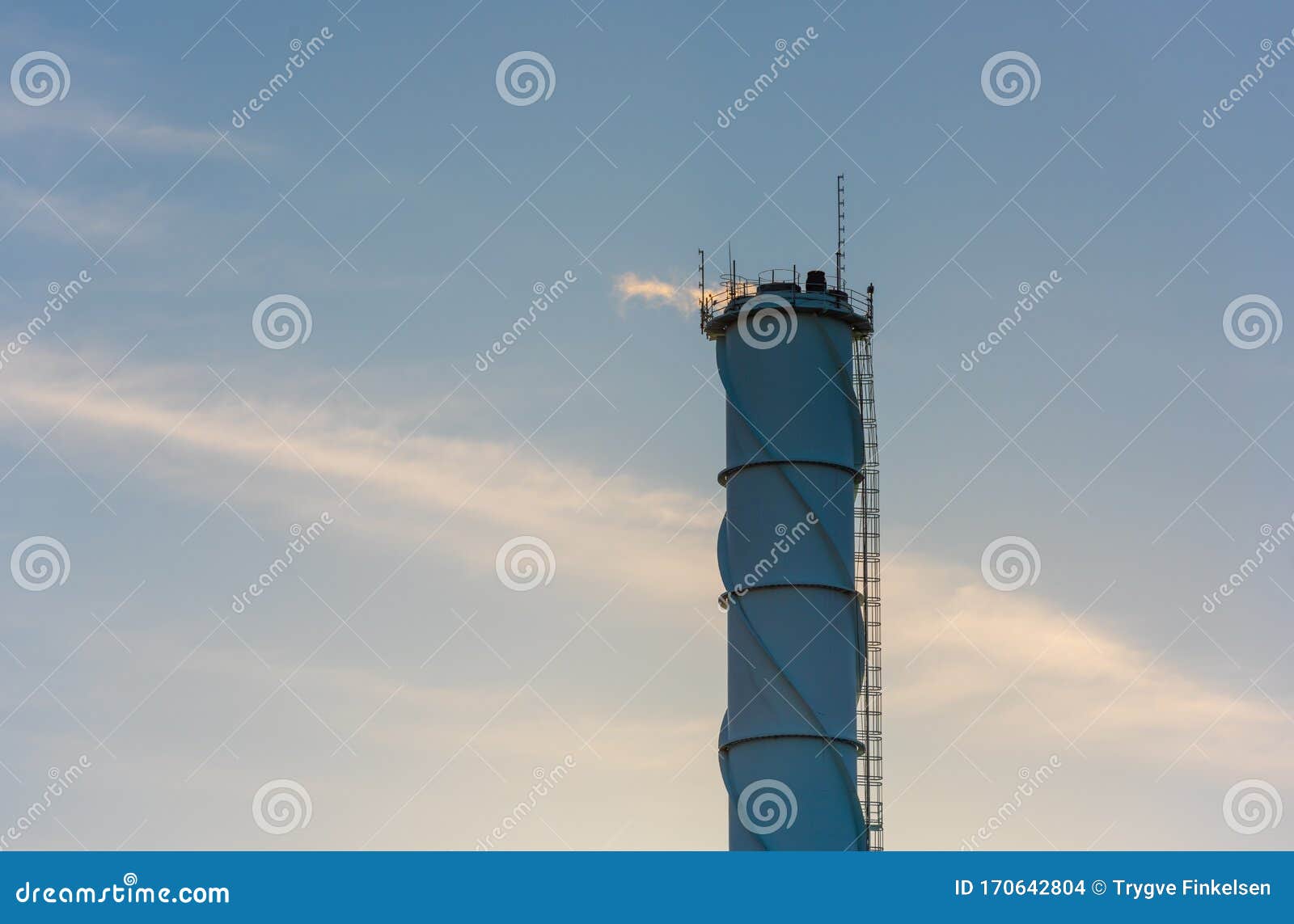 Tall Large Funnel of a Heating Plant Stock Photo - Image of heat ...