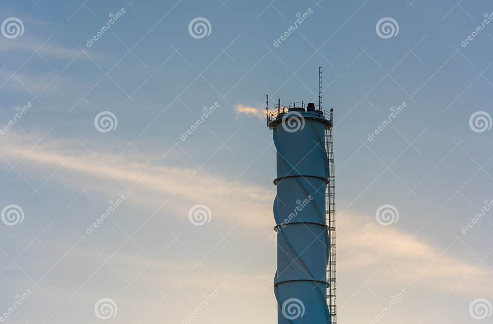 Tall Large Funnel of a Heating Plant Stock Photo - Image of heat ...