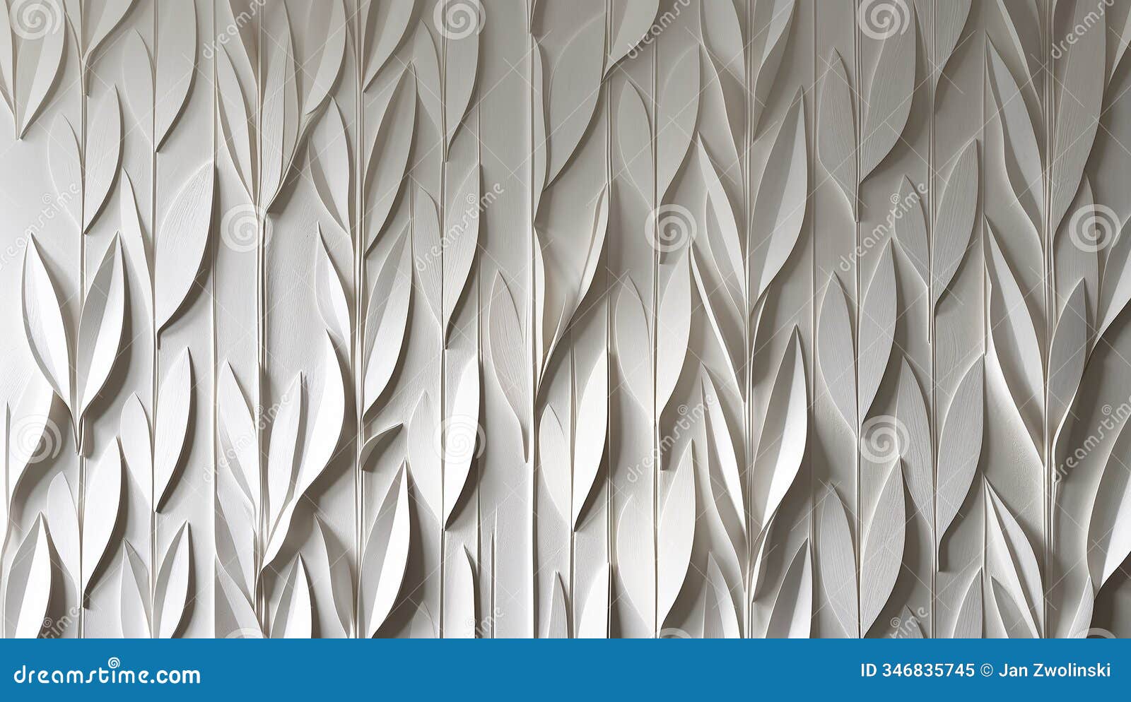 Tall Leaf Patterns Form Artistic Textured Wall Design Decor Stock ...