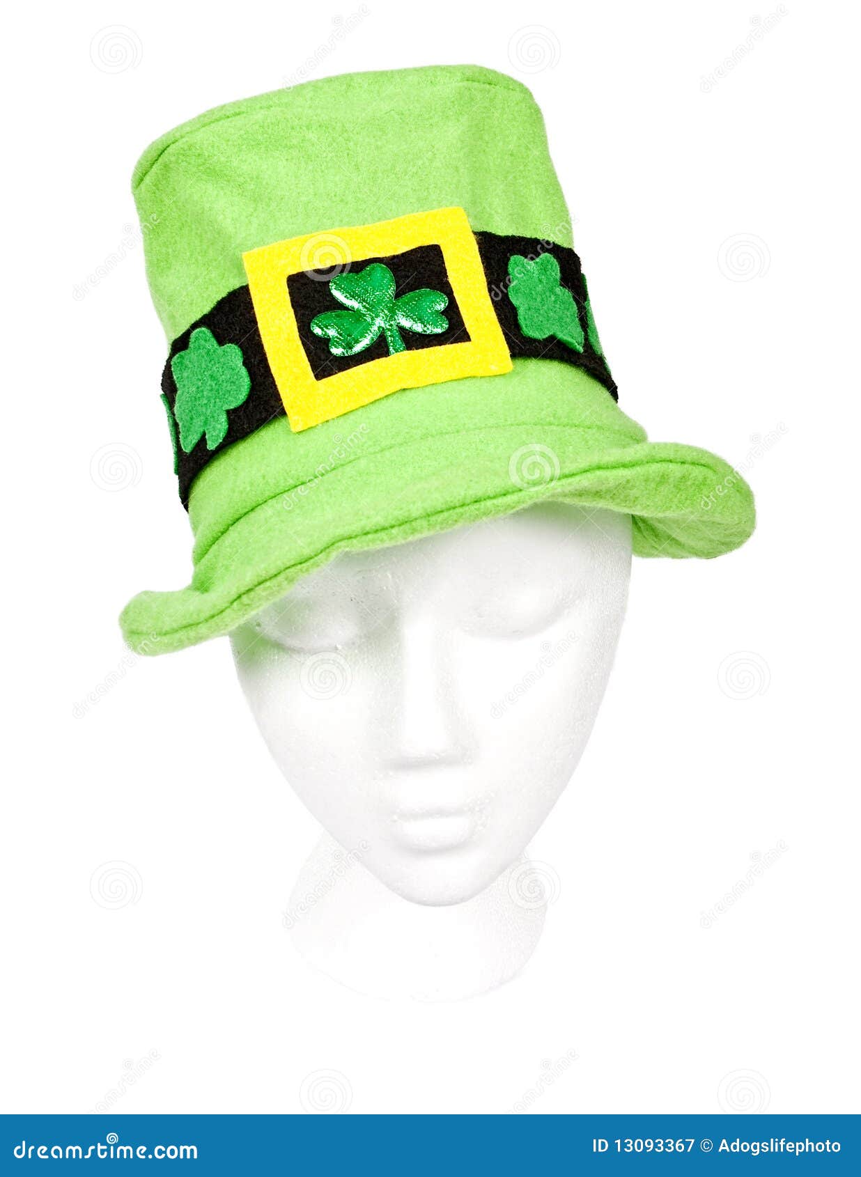 Tall Light Green Shamrock Hat with Clipping Path Stock Image - Image of ...