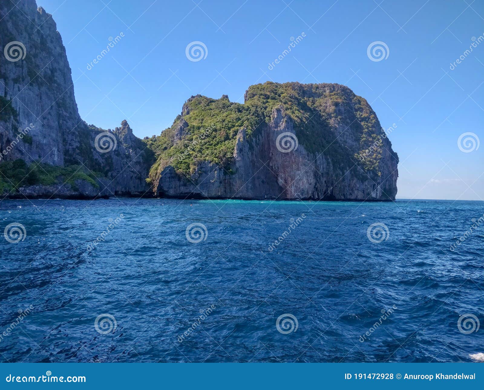 Tall Limestone Cliff Rocks Structure in Koh Phi Phi Island Thailand ...