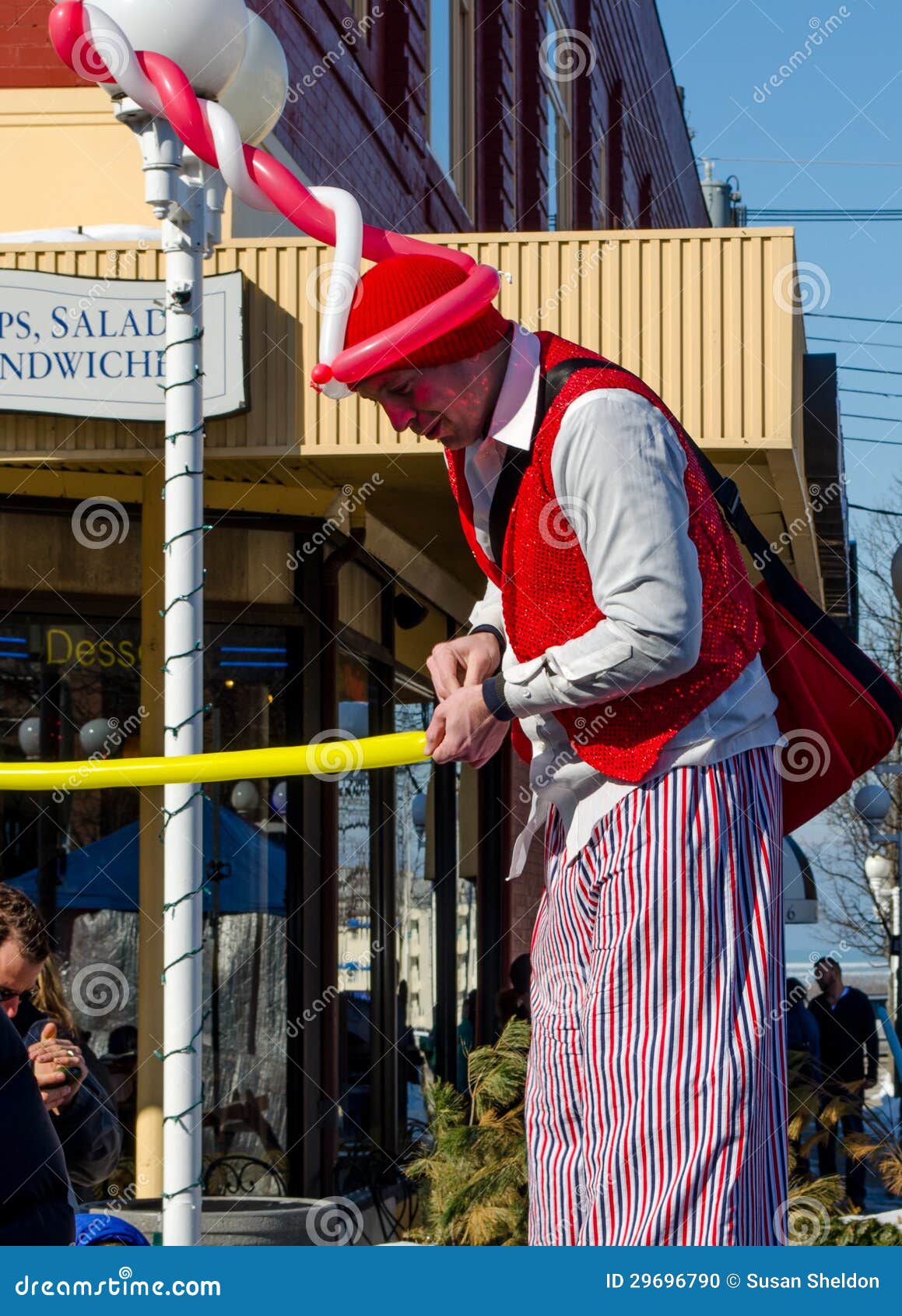 Tall Man with Balloons at Work Editorial Image - Image of outdoors ...