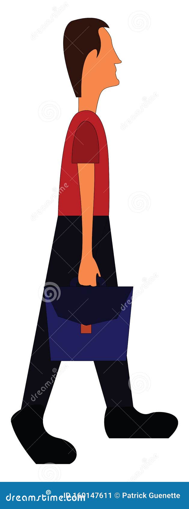 Tall Man with Briefcase Vector Illustration Stock Vector - Illustration ...