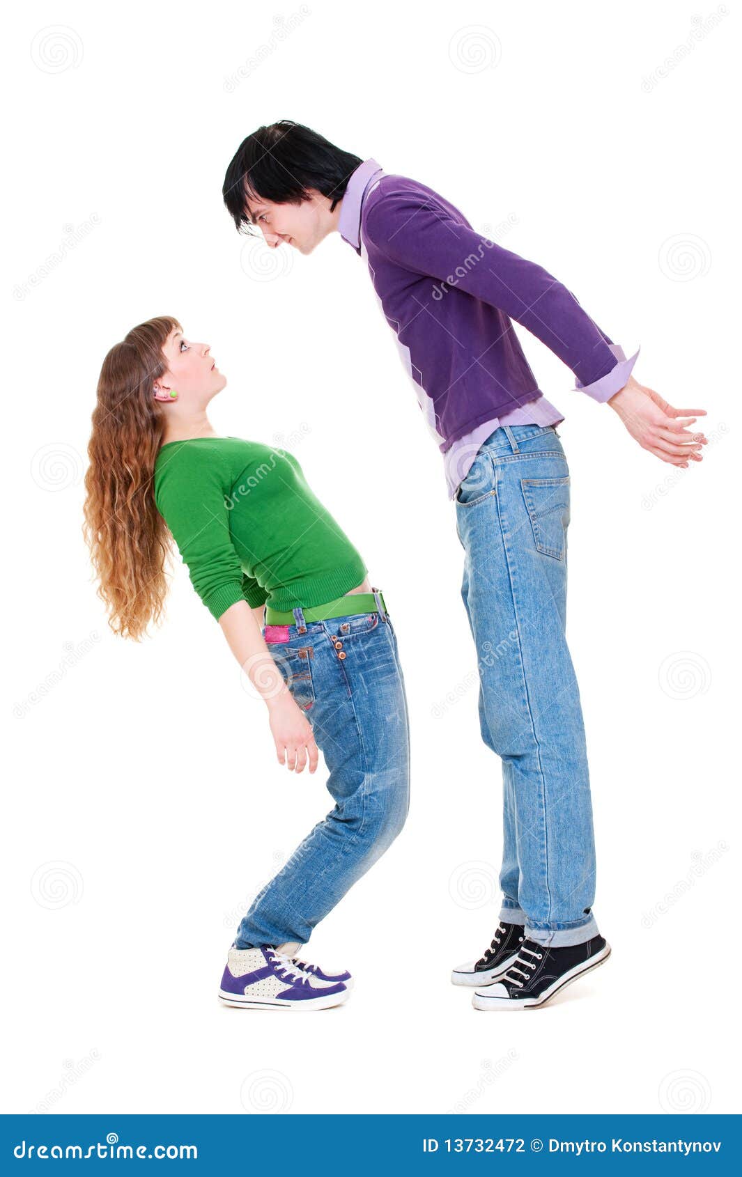 Tall man and short woman stock photo. Image of smiley - 13732472
