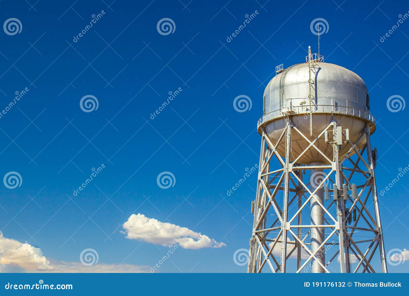 Tall Metal Water Tank with Atennas Stock Photo - Image of seams, high ...