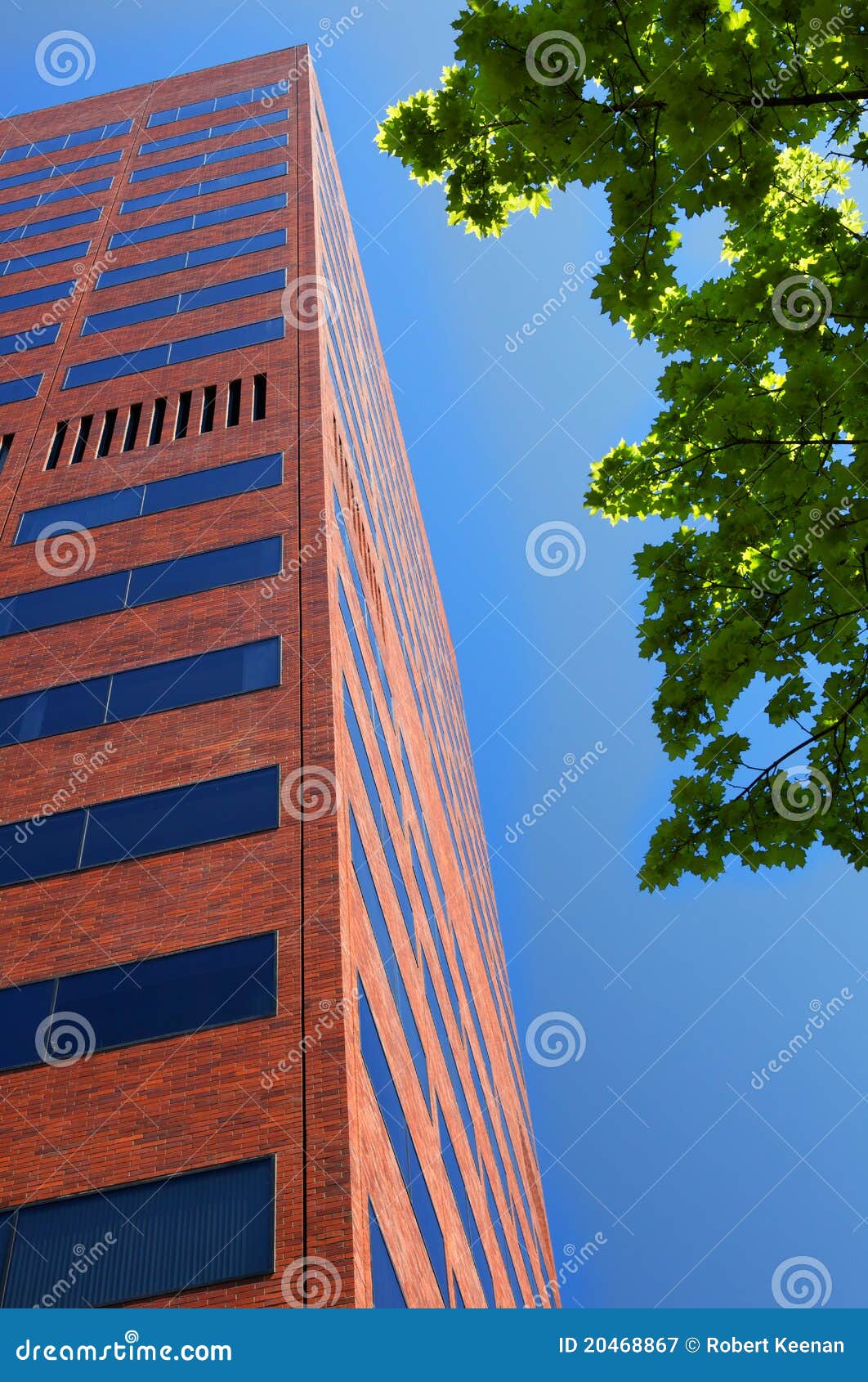 Tall Modern Brick Office Building Vertical Stock Image - Image of ...