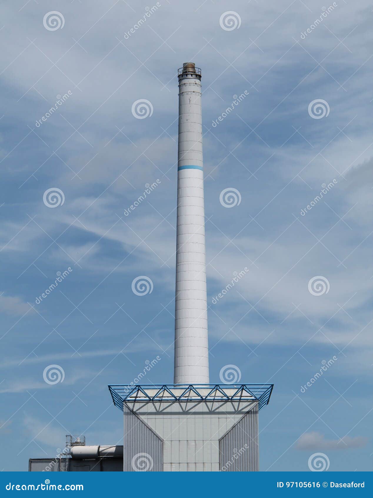 Tall Modern Chimney. stock photo. Image of work, factory - 97105616