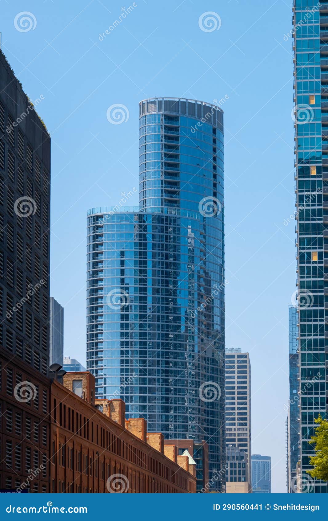 Tall Glass Building in Chicago Downtown Stock Image - Image of high ...
