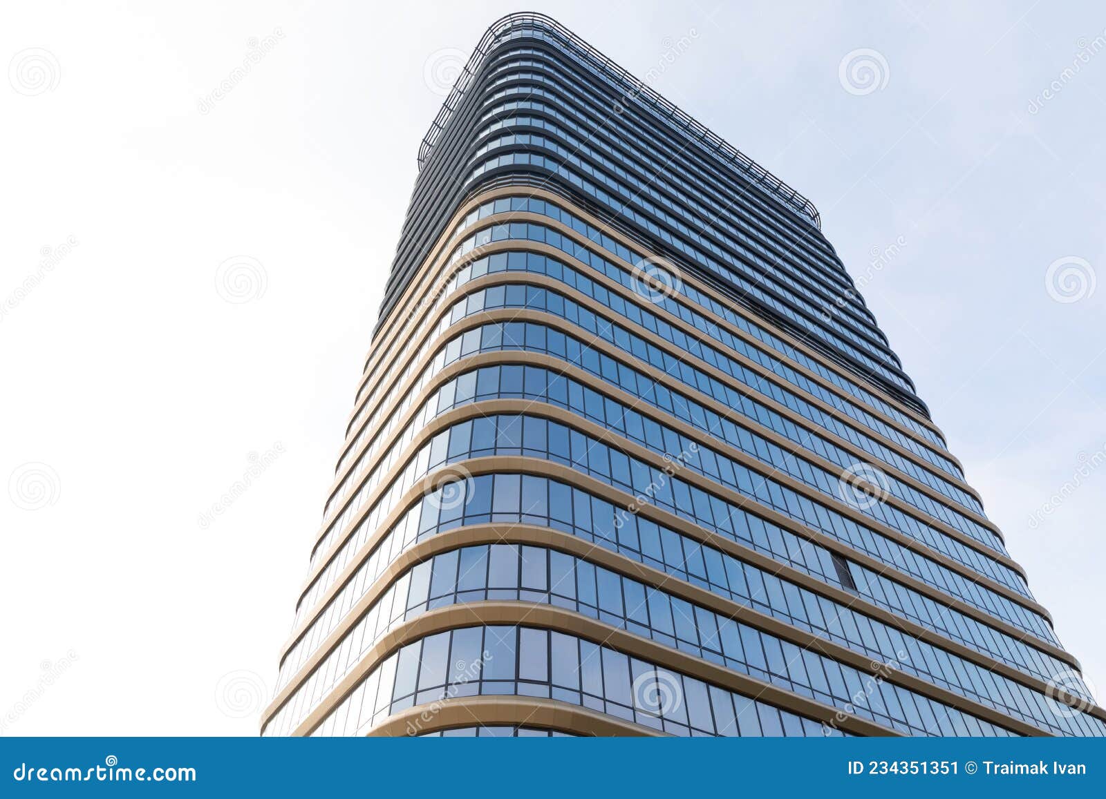 Tall Modern Office Building, Bottom View Stock Image - Image of ...