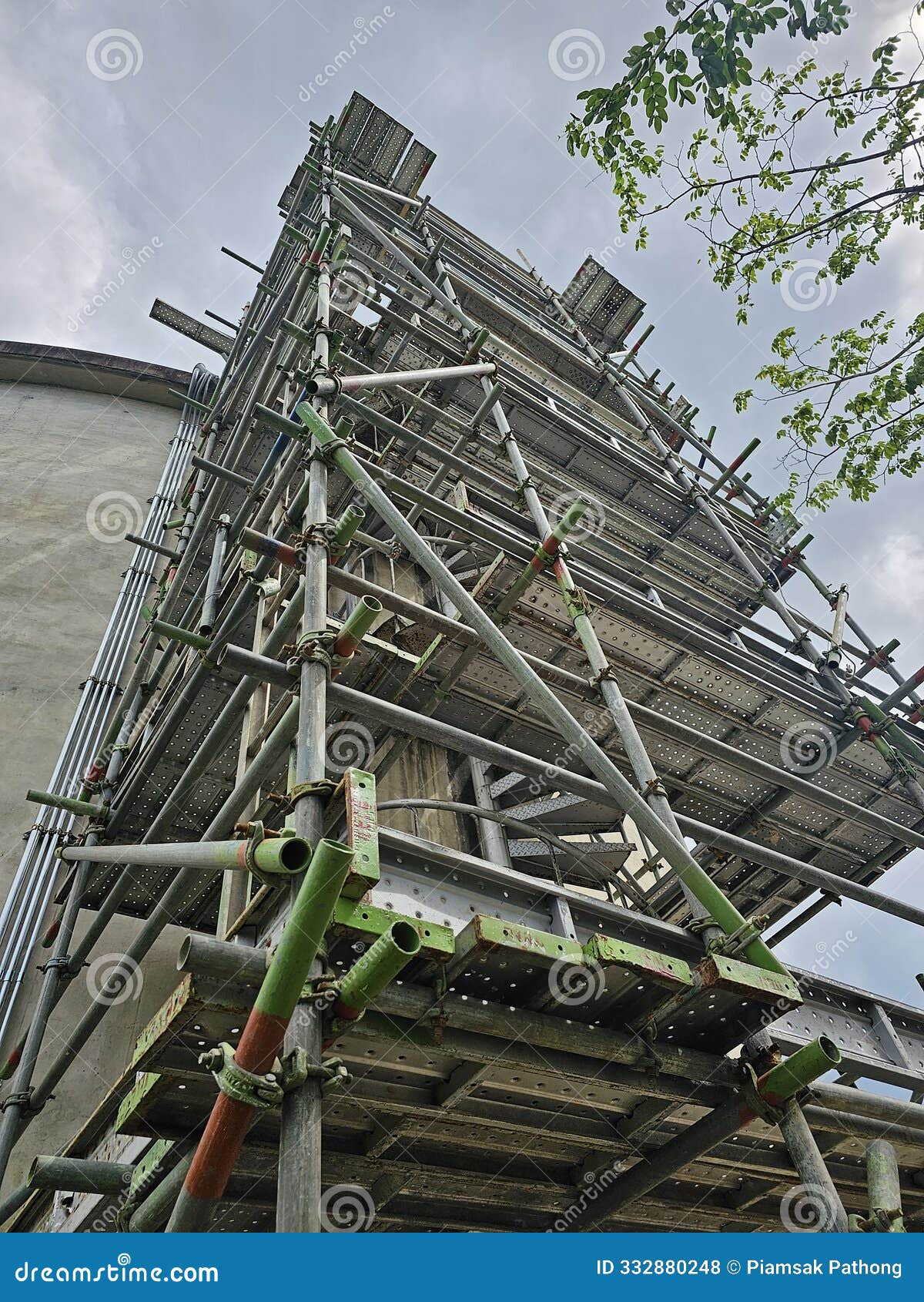 A Tall, Multi-level Scaffolding Structure. Editorial Stock Photo ...