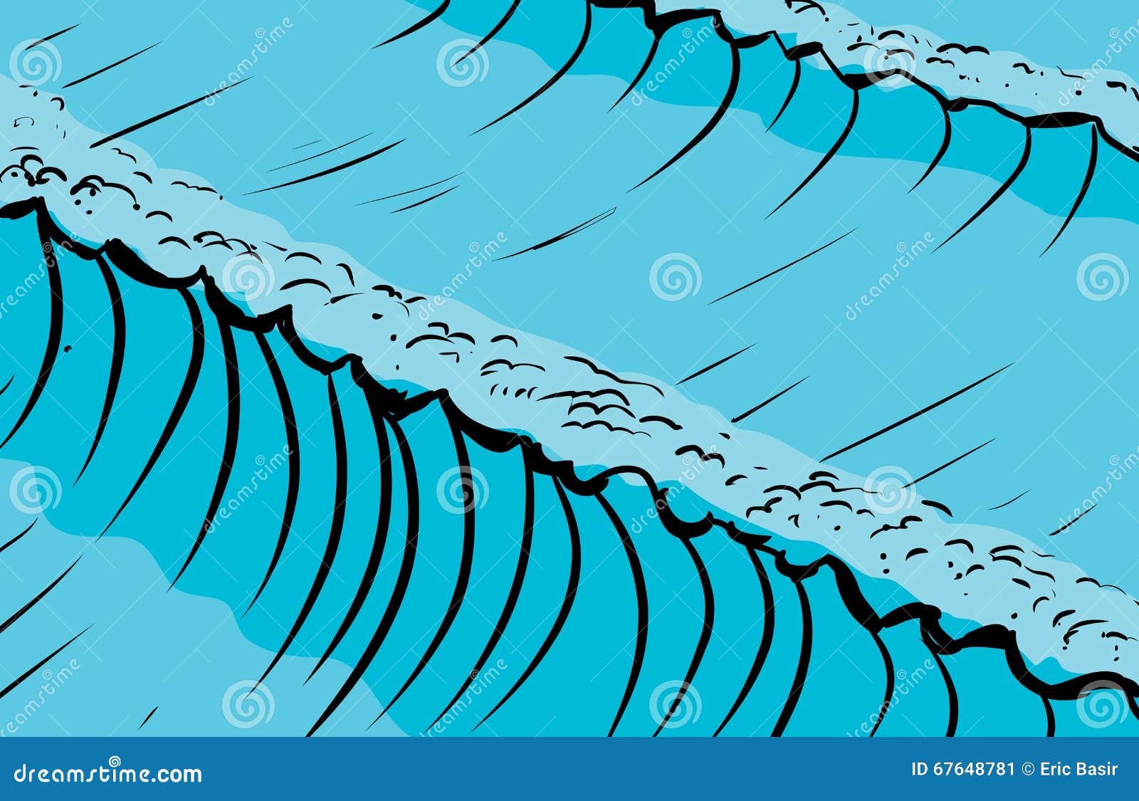 Tall Ocean Waves Background Stock Illustration - Illustration of tide ...