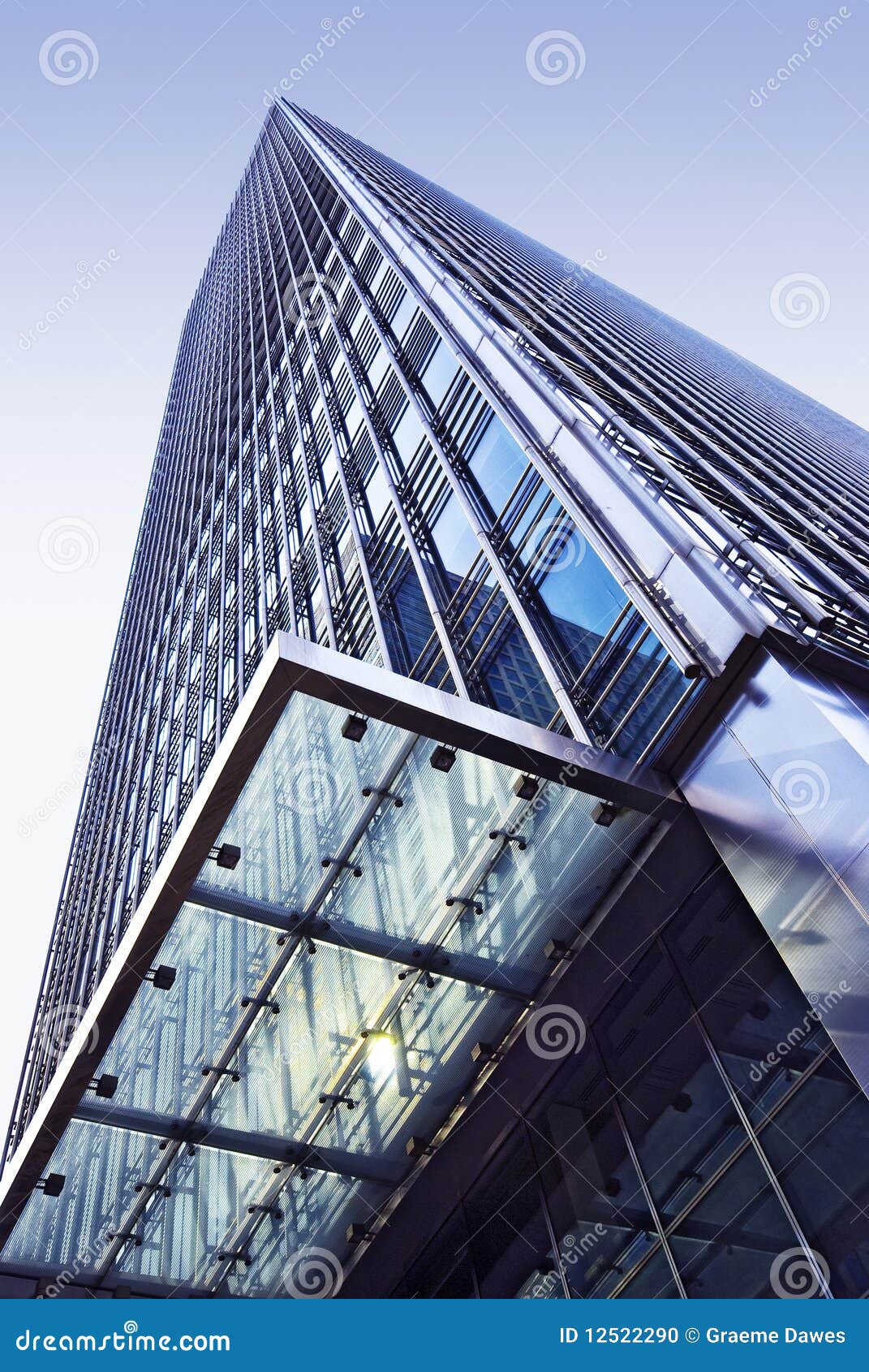 Tall Office Towers Seen From The Top Of A Commercial Building. Royalty ...