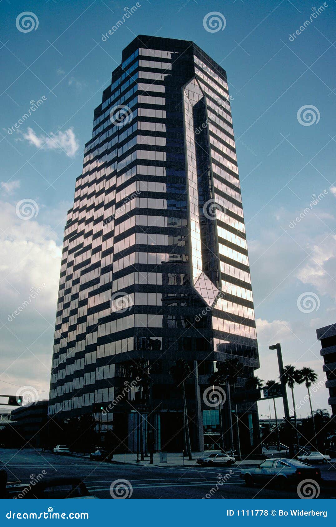 Tall Office Building in Twilight Stock Photo - Image of parking, office ...