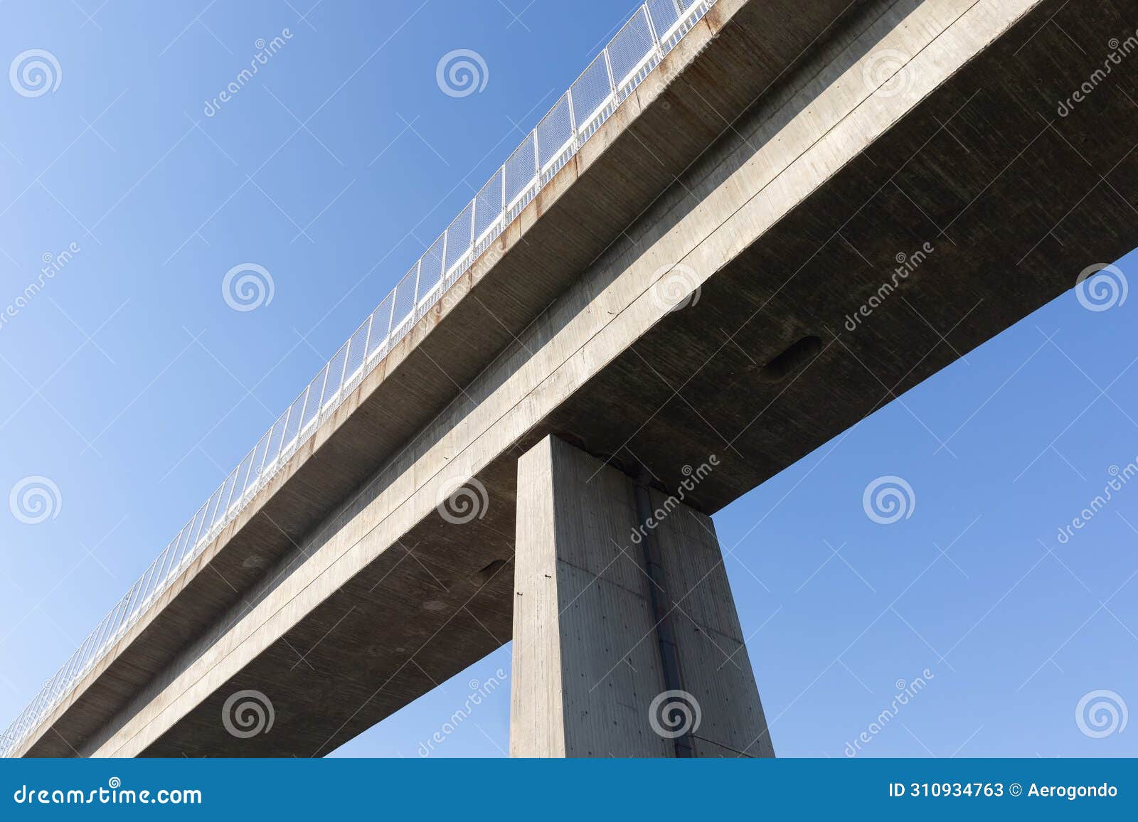 Tall Overhead Train Bridge High Up in the Sky Stock Image - Image of ...