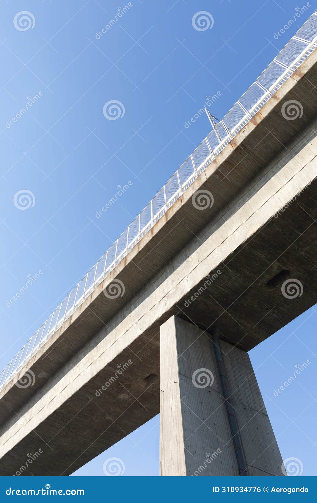 Tall Overhead Train Bridge High Up in the Sky Stock Photo - Image of ...