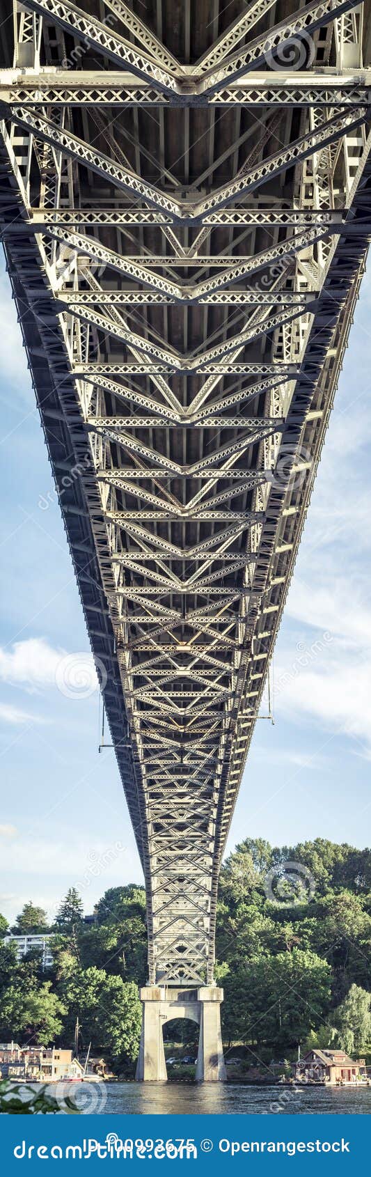 Vertical Bridge Panorama in Seattle Washington Stock Image - Image of ...
