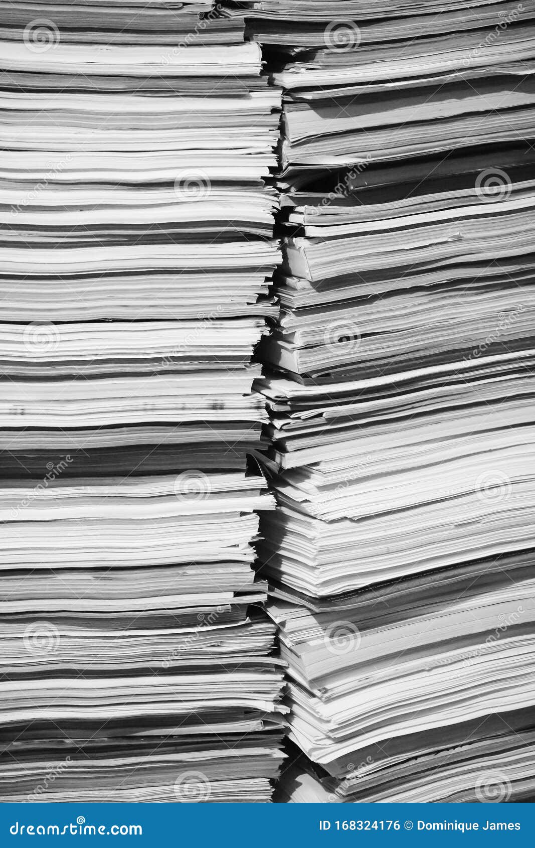 A Tall Pile of Papers, Documents & Magazines Stock Photo - Image of ...