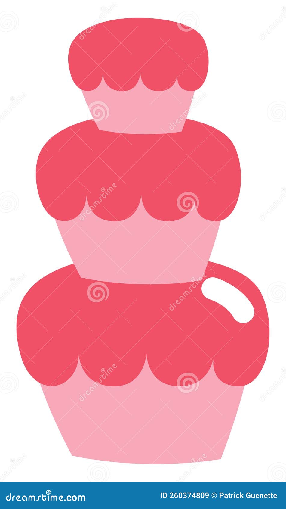 Tall pink cake, icon stock vector. Illustration of cute - 260374809