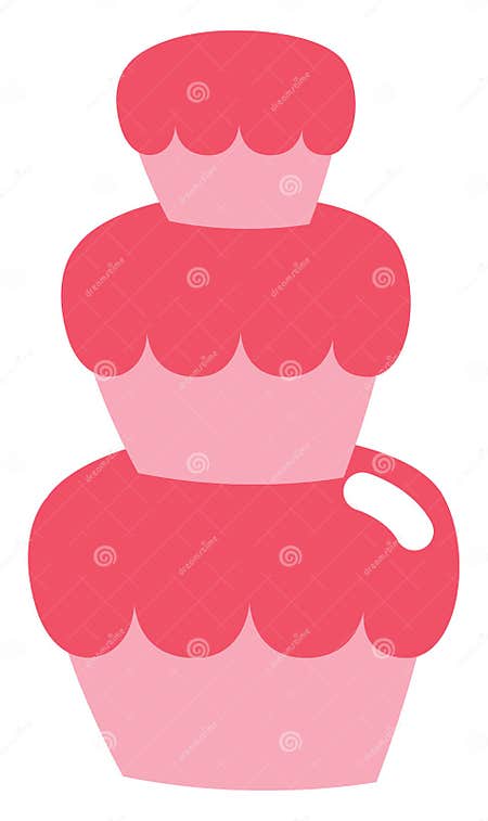Tall pink cake, icon stock vector. Illustration of cute - 260374809