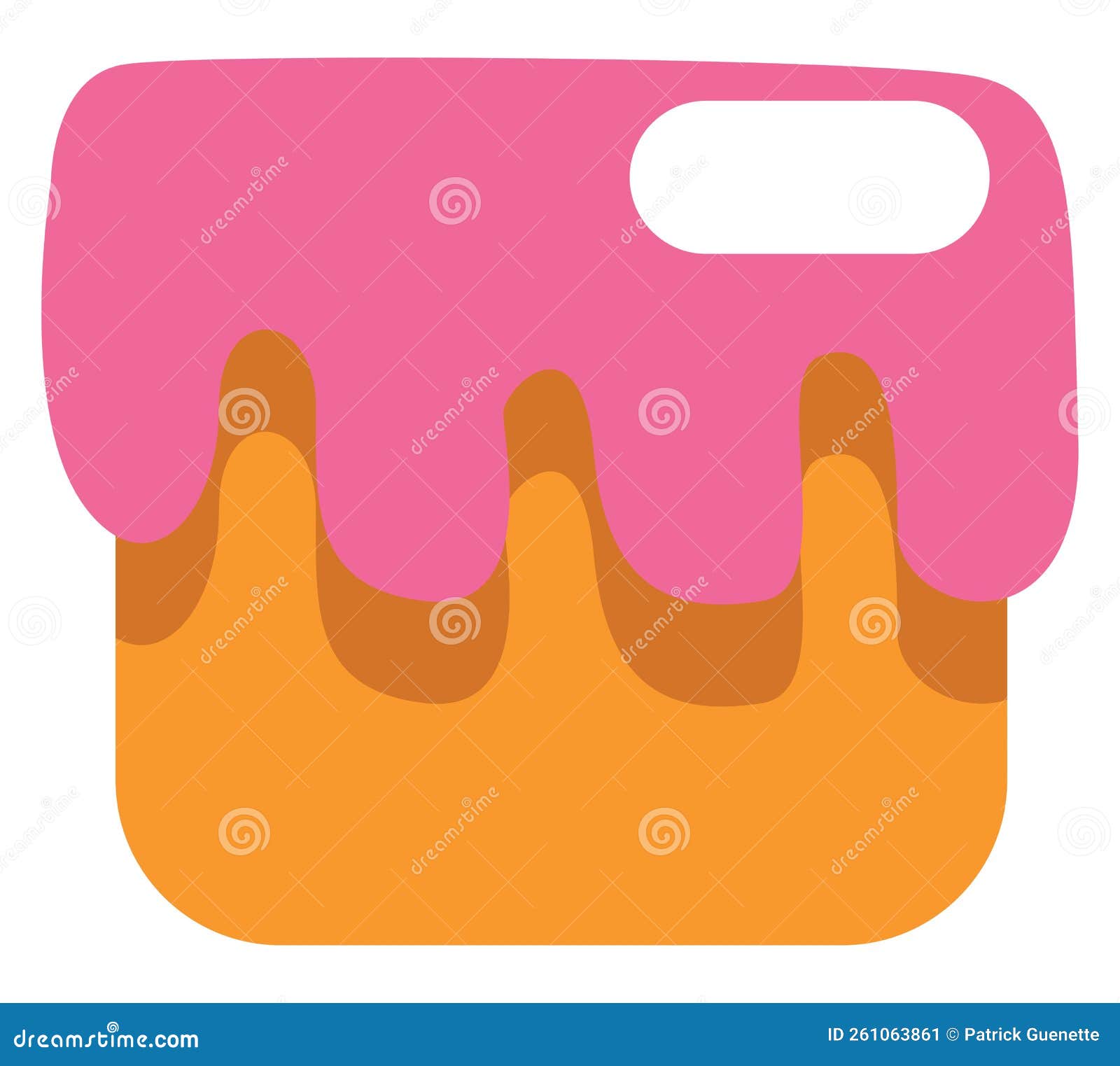 Tall pink cake, icon stock vector. Illustration of cartoon - 261063861