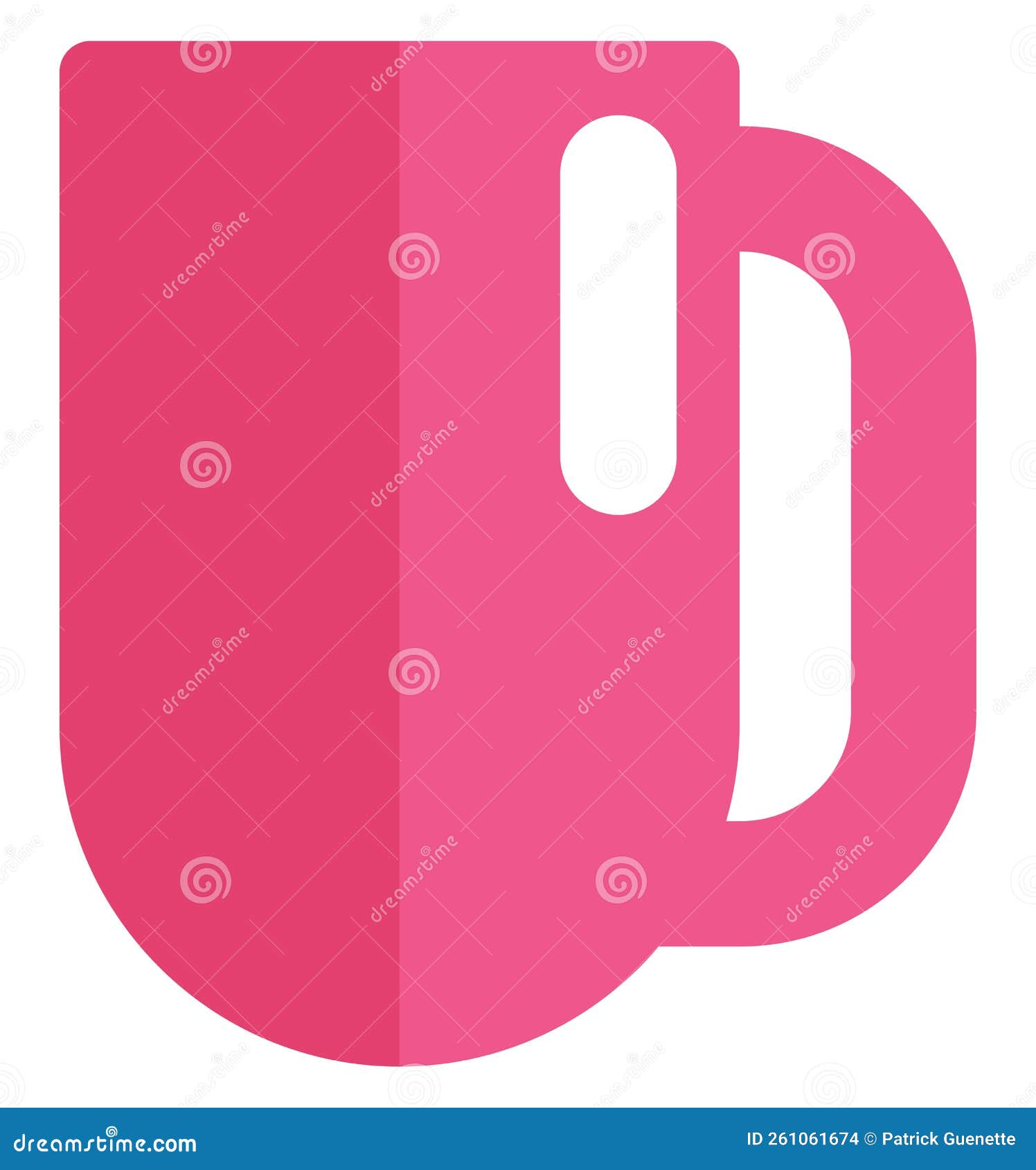 Tall pink glass mug, icon stock vector. Illustration of pink - 261061674