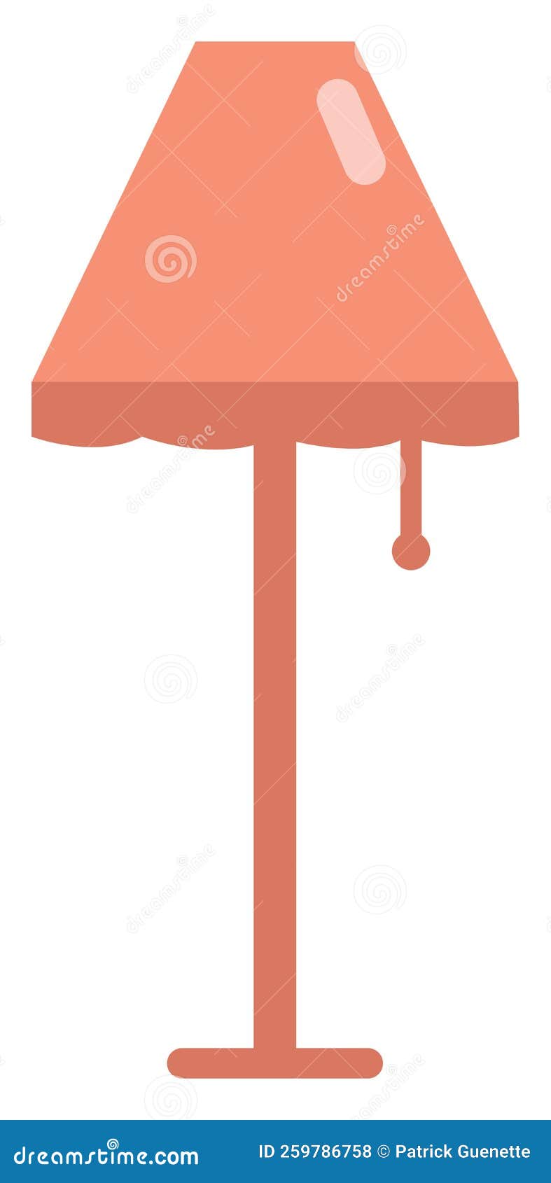 Tall pink lamp, icon stock vector. Illustration of metal - 259786758