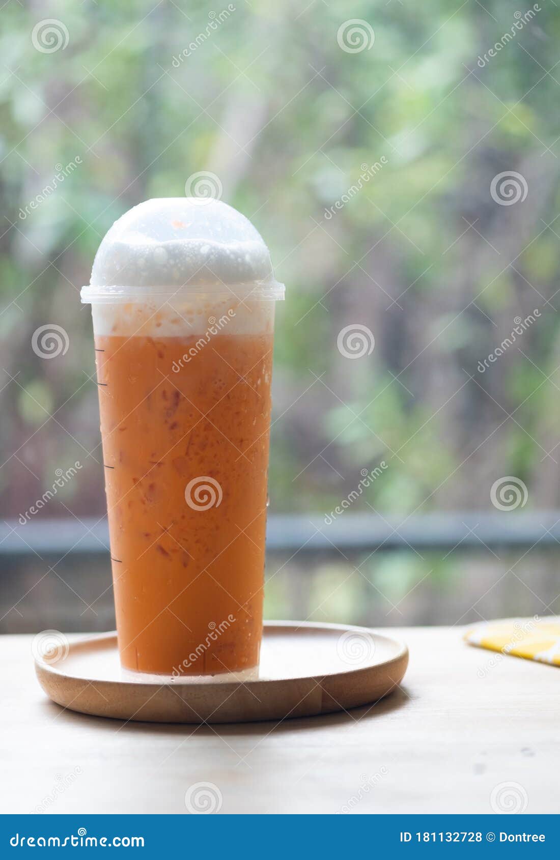 Tall Plastic Glass of Thai Iced Milk Tea Stock Photo - Image of cuisine ...