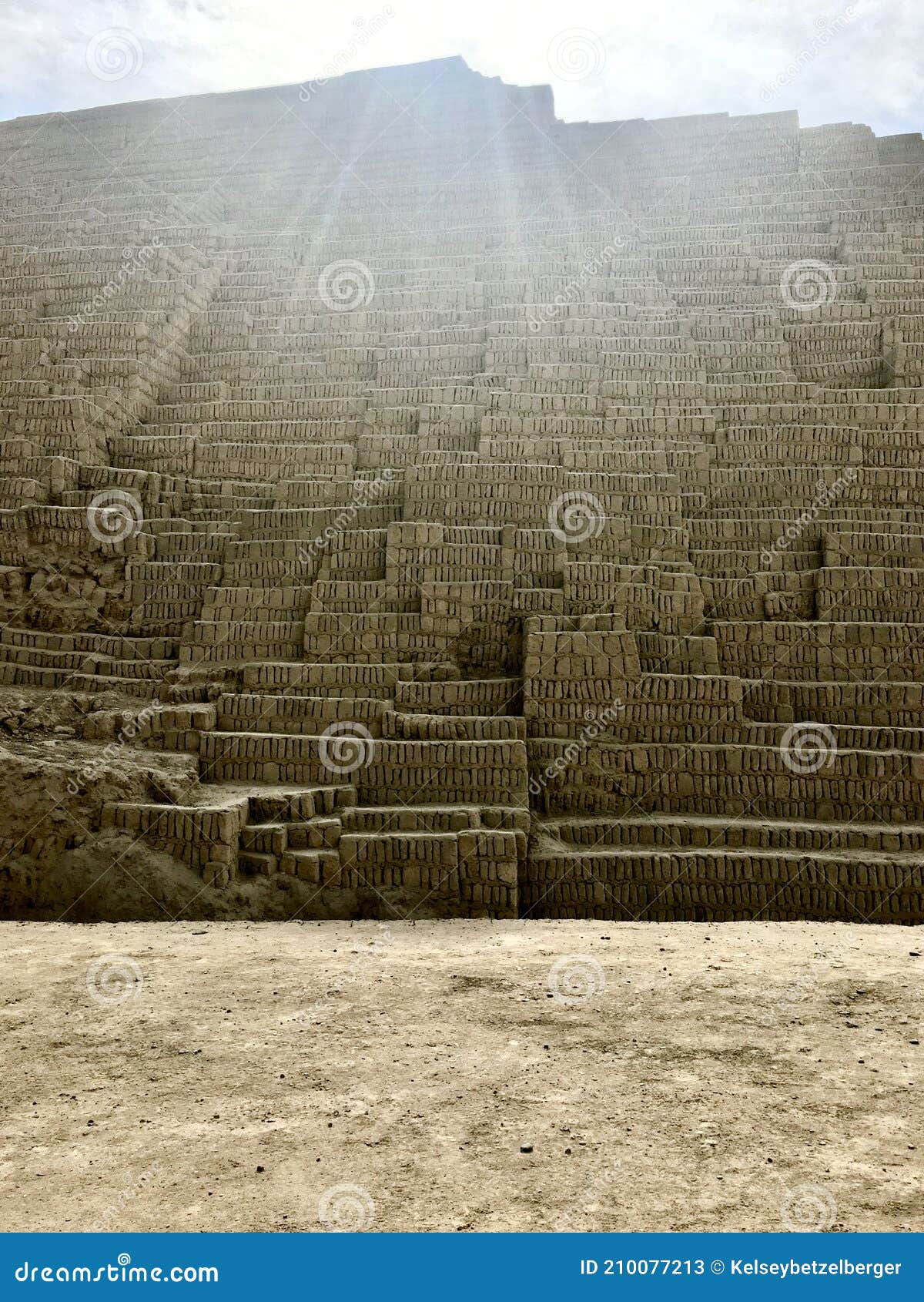 Tall Pyramid with Bricks and Sunshine Stock Image - Image of rock ...