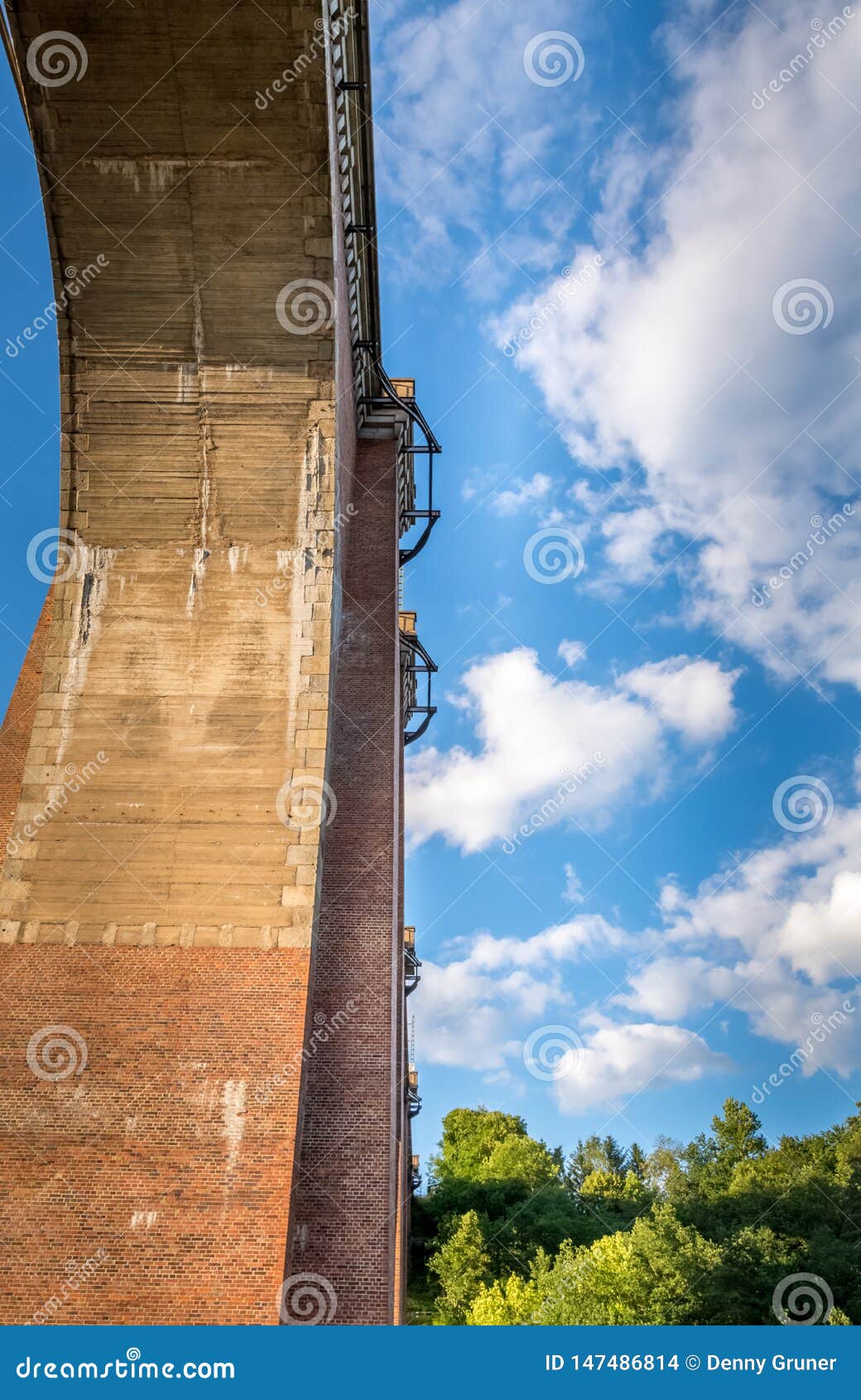 Tall Rail or Road Viaduct Viewed from Underneath Stock Photo - Image of ...