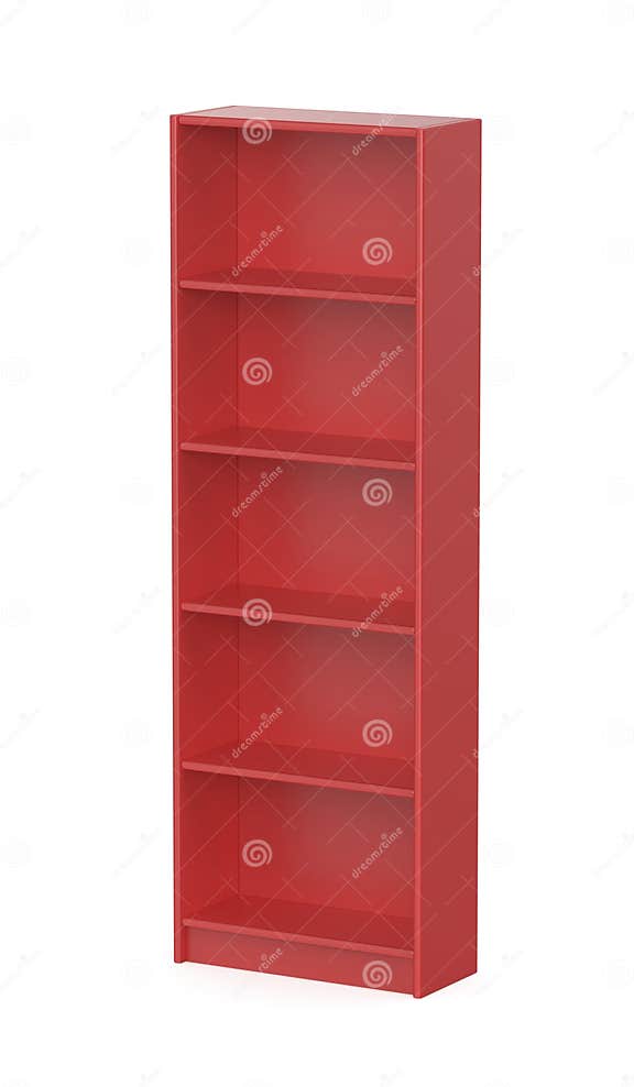Tall red bookcase stock illustration. Illustration of compartment ...
