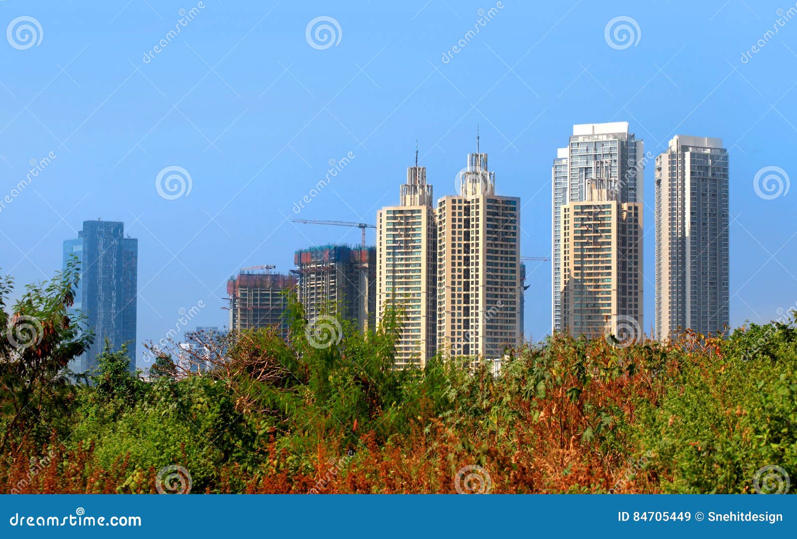Tall Residential Buildings in Mumbai Stock Image - Image of district ...