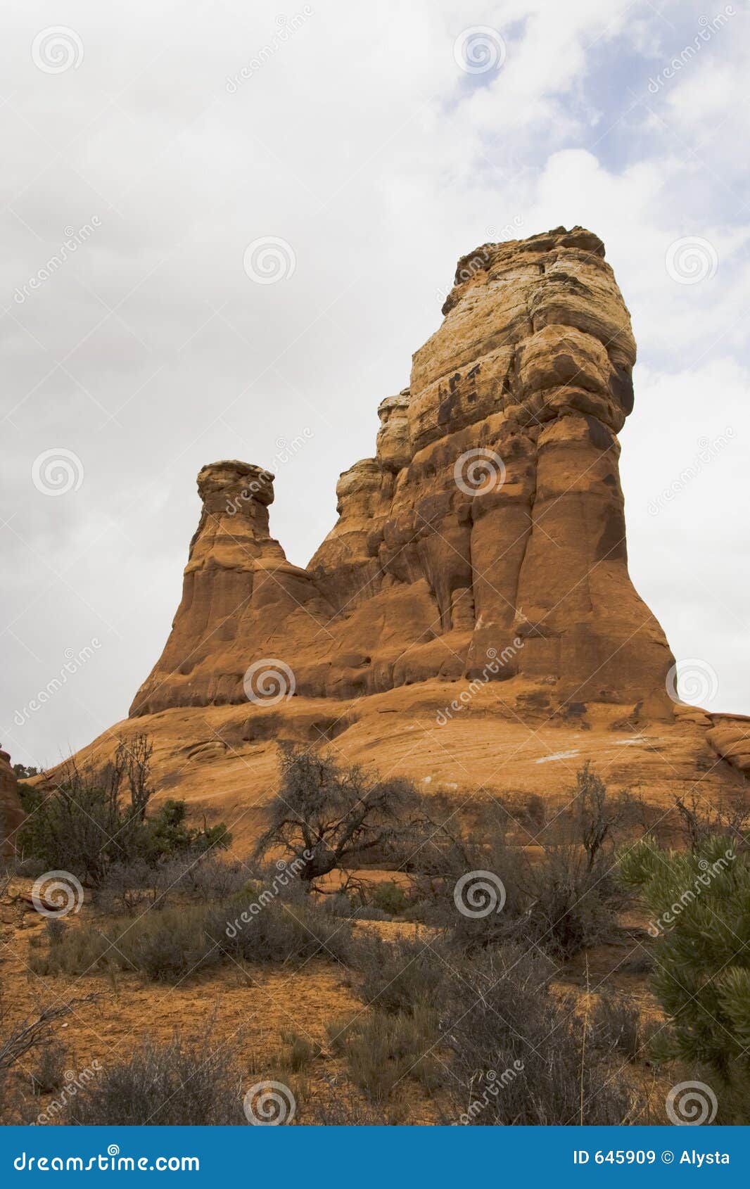 Tall Rock Formation in Arches Stock Image - Image of formation ...