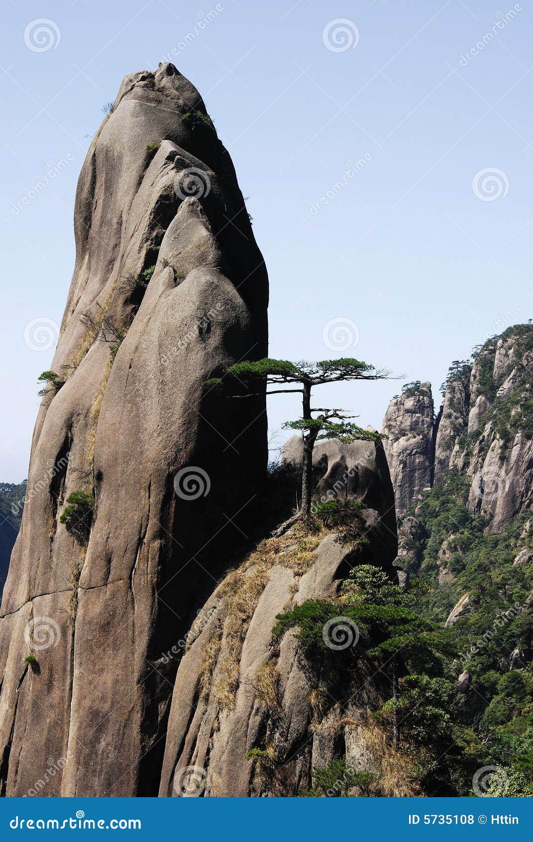 Tall rocky mountain stock photo. Image of qing, spot, blue - 5735108