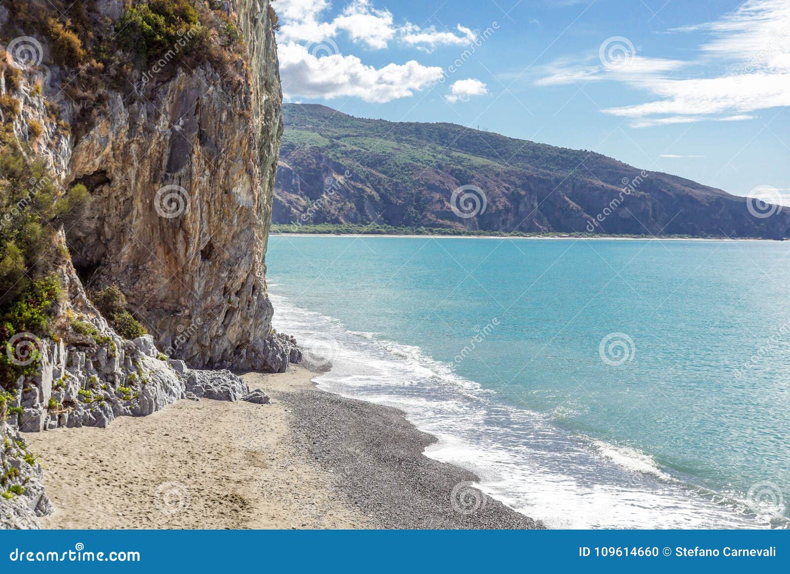 Tall Sharp Cliff Shooted from the Water on the Beach Stock Photo ...