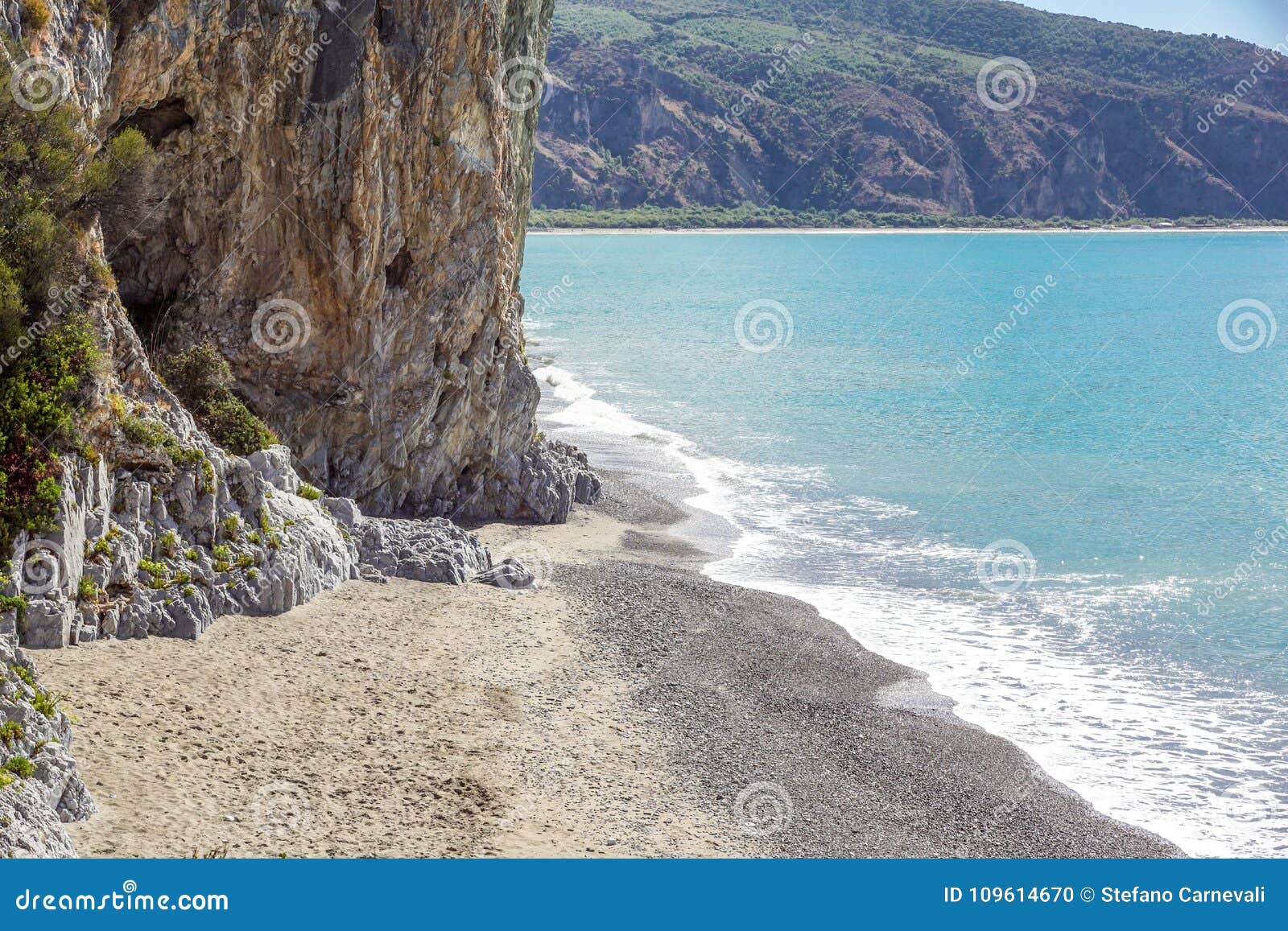 Tall Sharp Cliff Shooted from the Water on the Beach Stock Photo ...